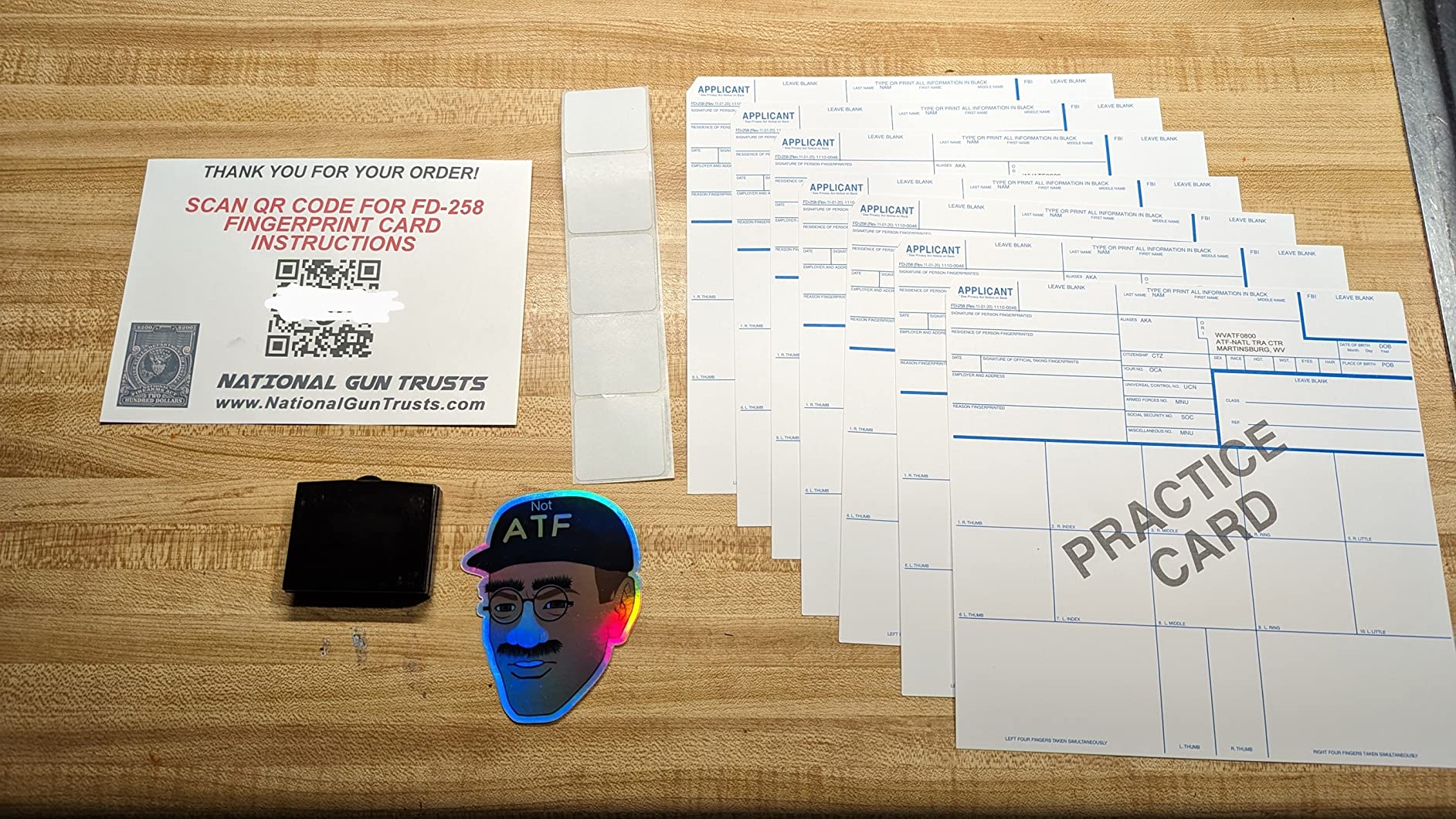 Amazon.com : FD 258 Fingerprint Card Kit (6 Cards) with Reusable Ink ...