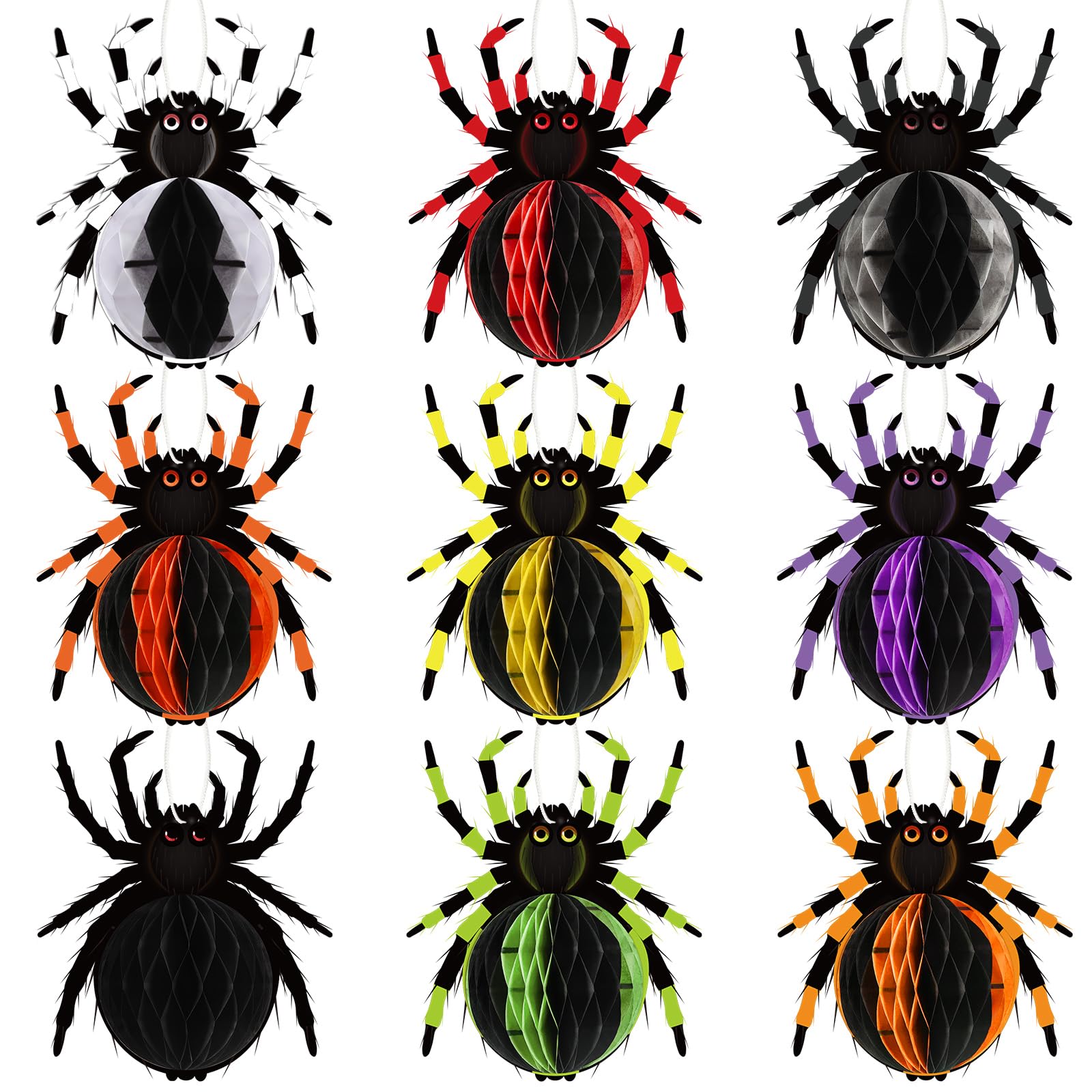 Amazon.com: Containlol 9 Pieces Halloween Spider Decorations Halloween ...