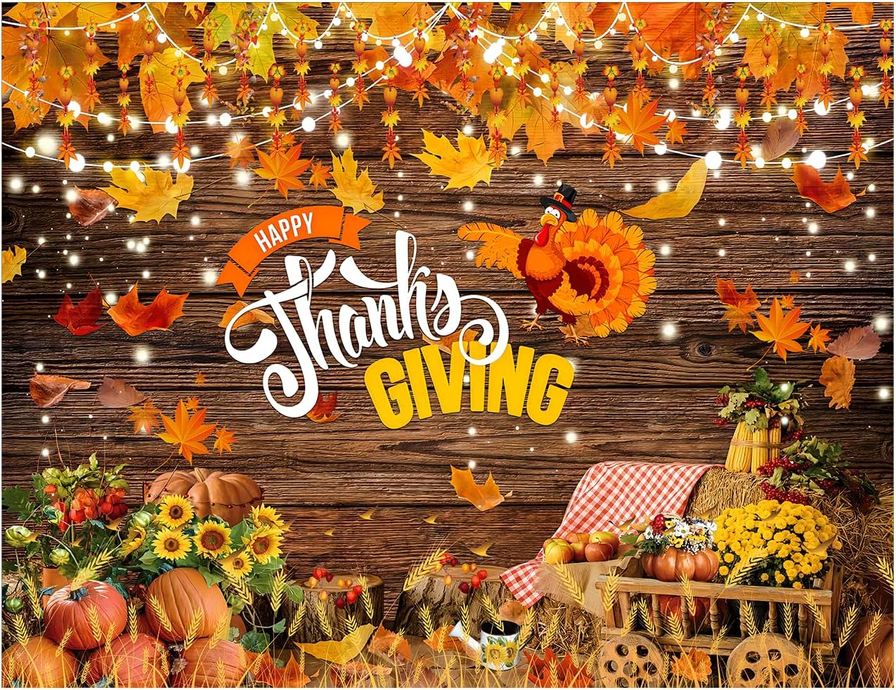 Amazon.com : YYNXSY Thanksgiving Backdrop Fall Backdorp Thanksgiving ...