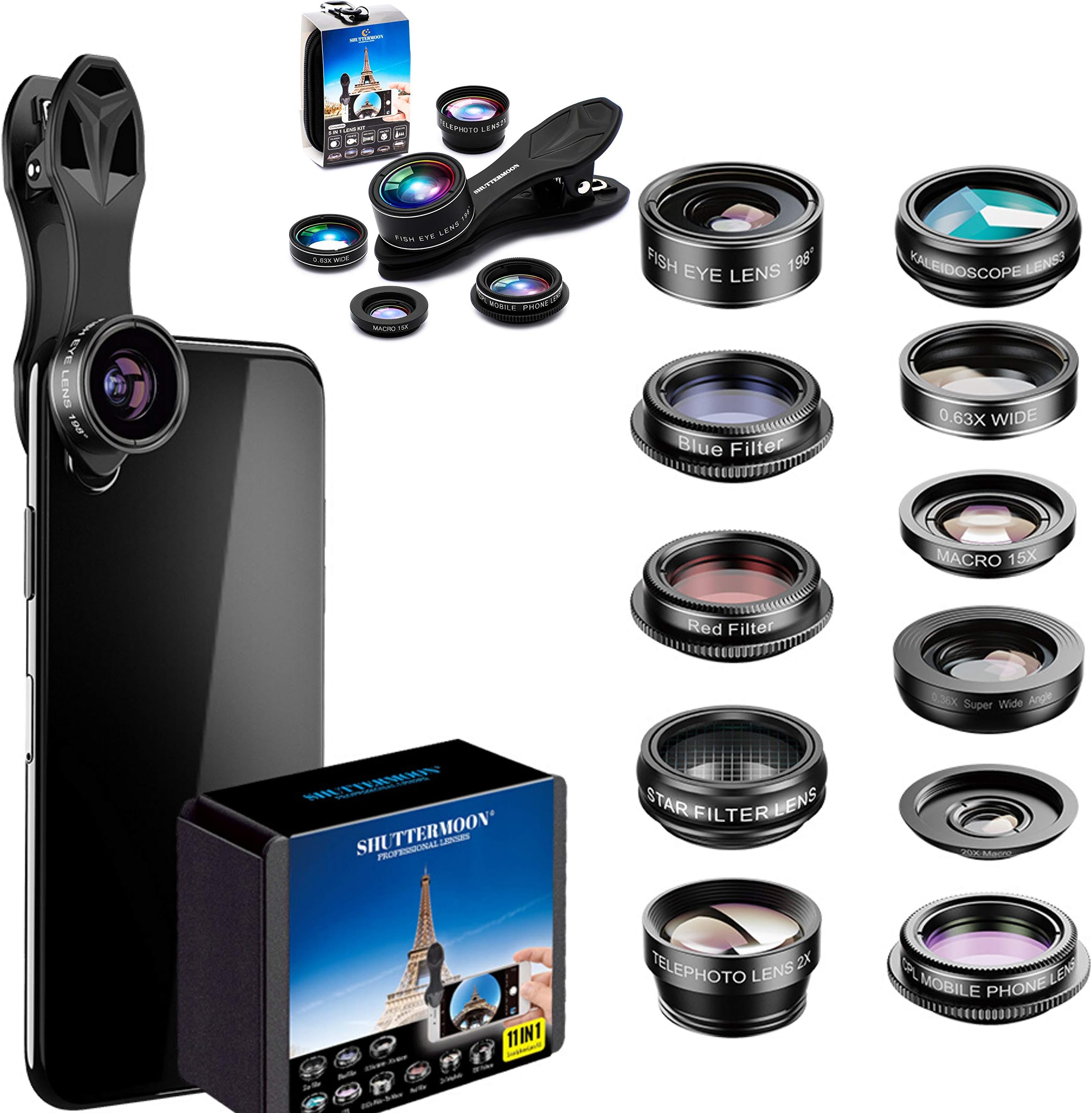 Amazon.com: SHUTTERMOON Camera Lens Kit Smartphones/Pixel/Samsung ...