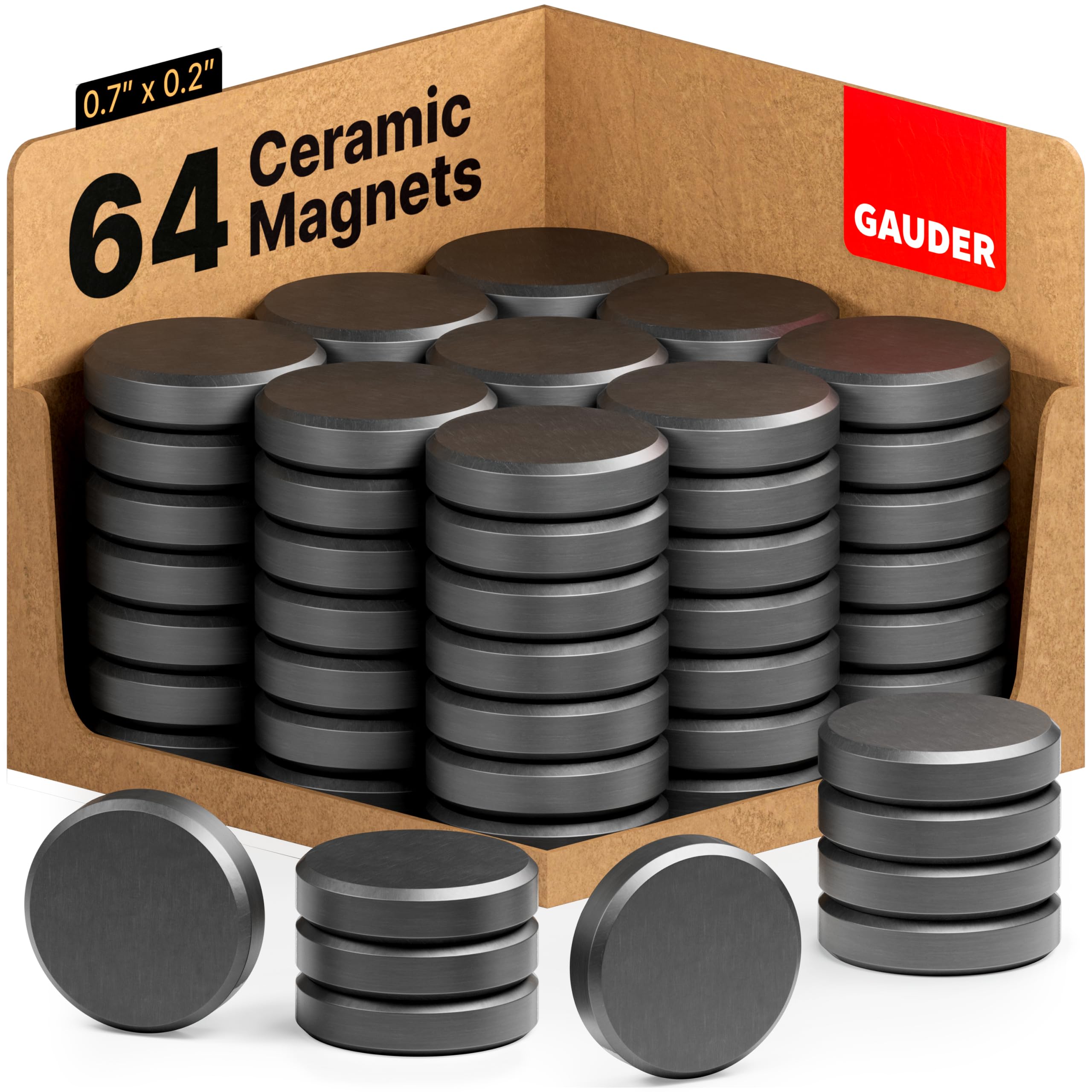 Amazon.com: GAUDER Black Magnets for Crafts (0.7" x 0.2") | 64x Ceramic ...
