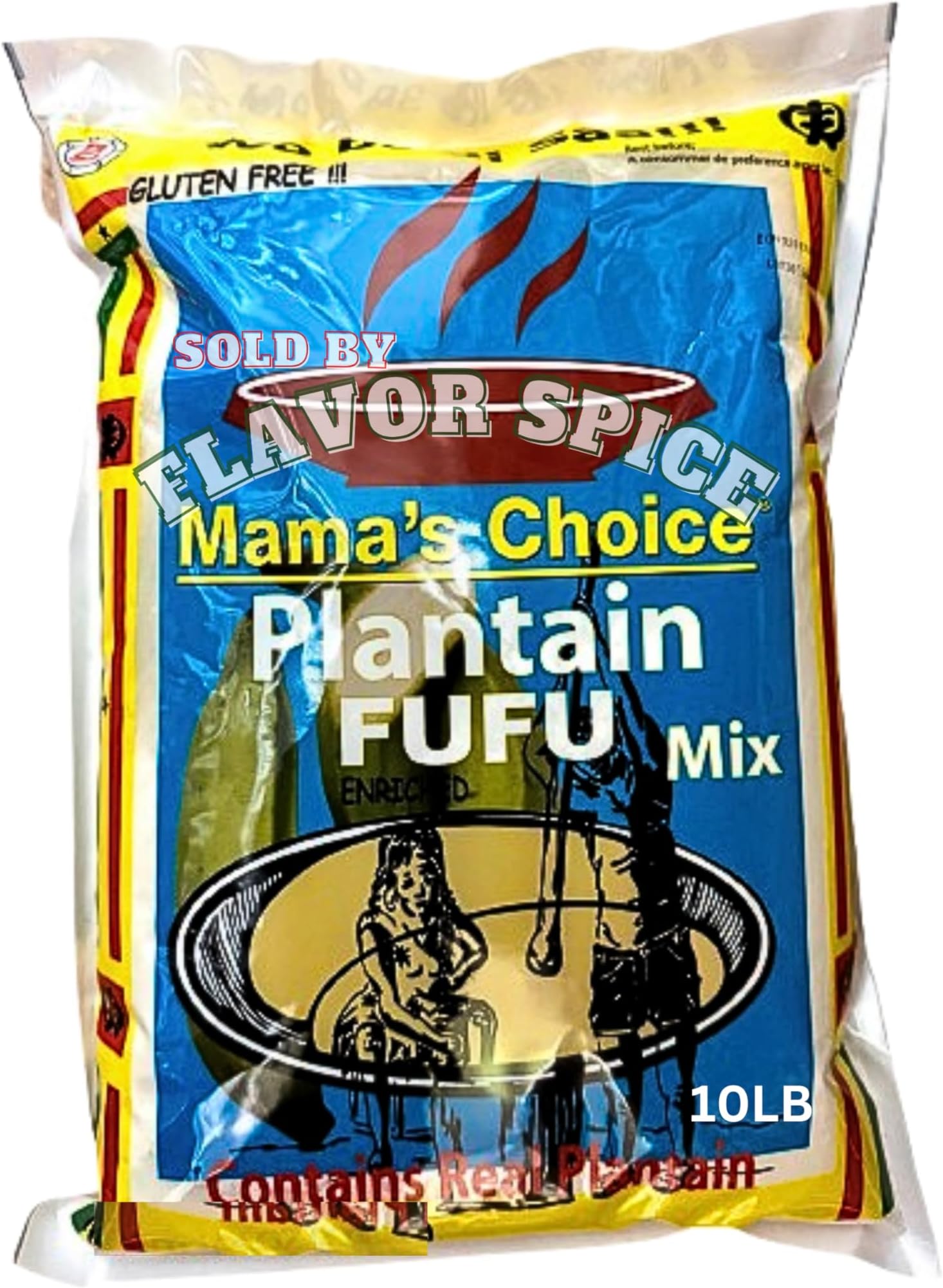 Amazon.com : Plantain Fufu Mix 10LB | Mamia's Choicee | 1 BAG : Grocery ...