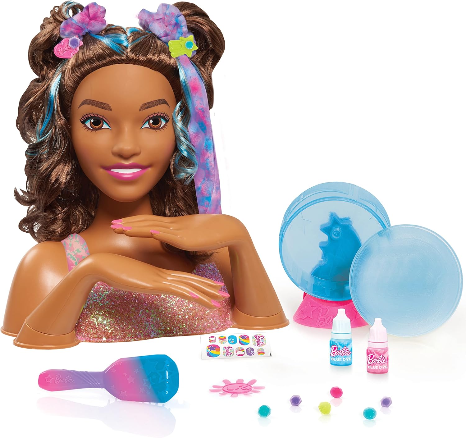 Amazon.com: Barbie Deluxe Styling Head Tie Dye - brown hair (MC) : Toys ...