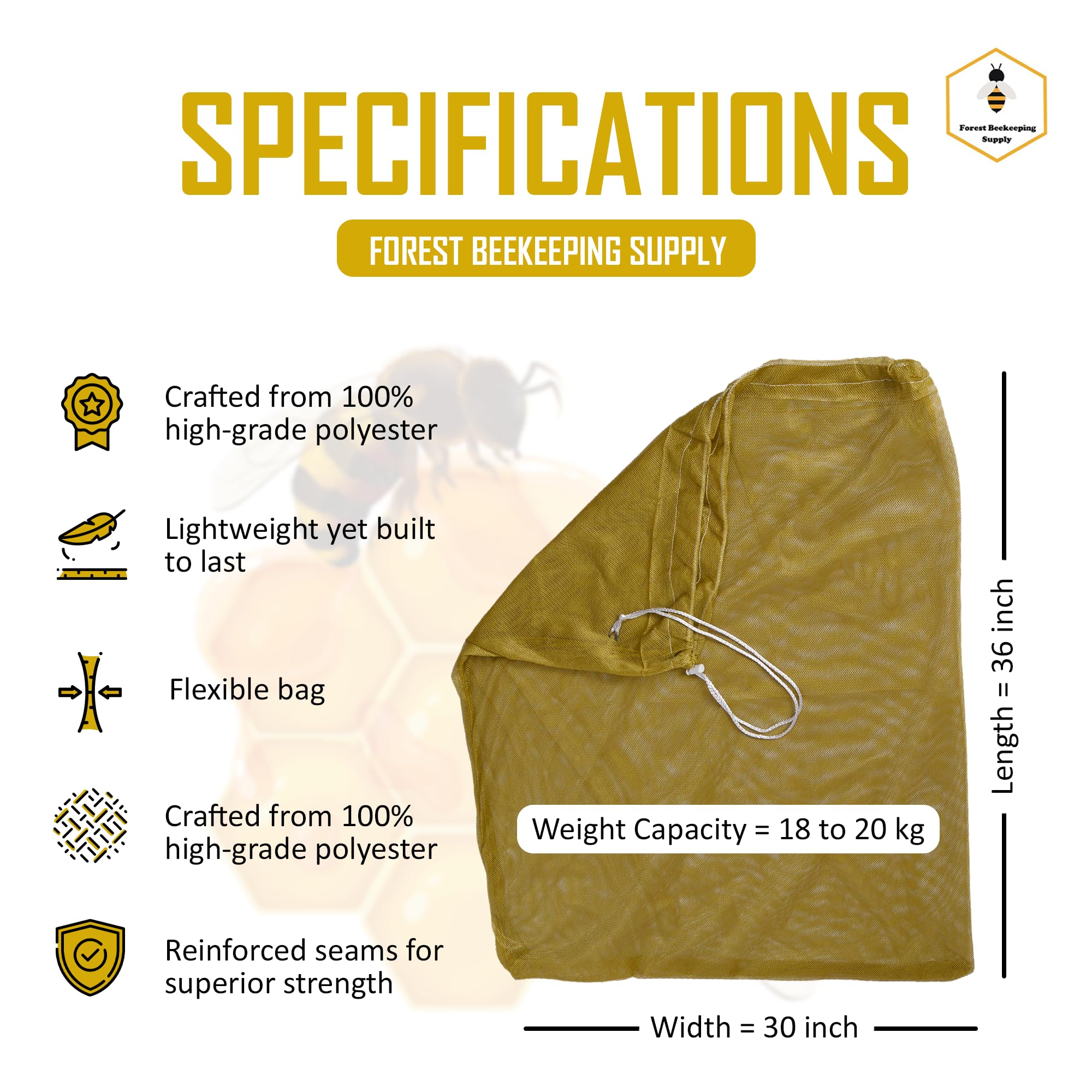 Snapklik.com : Premium Beekeeping Hive Package Mesh Transport Bags, 100 ...