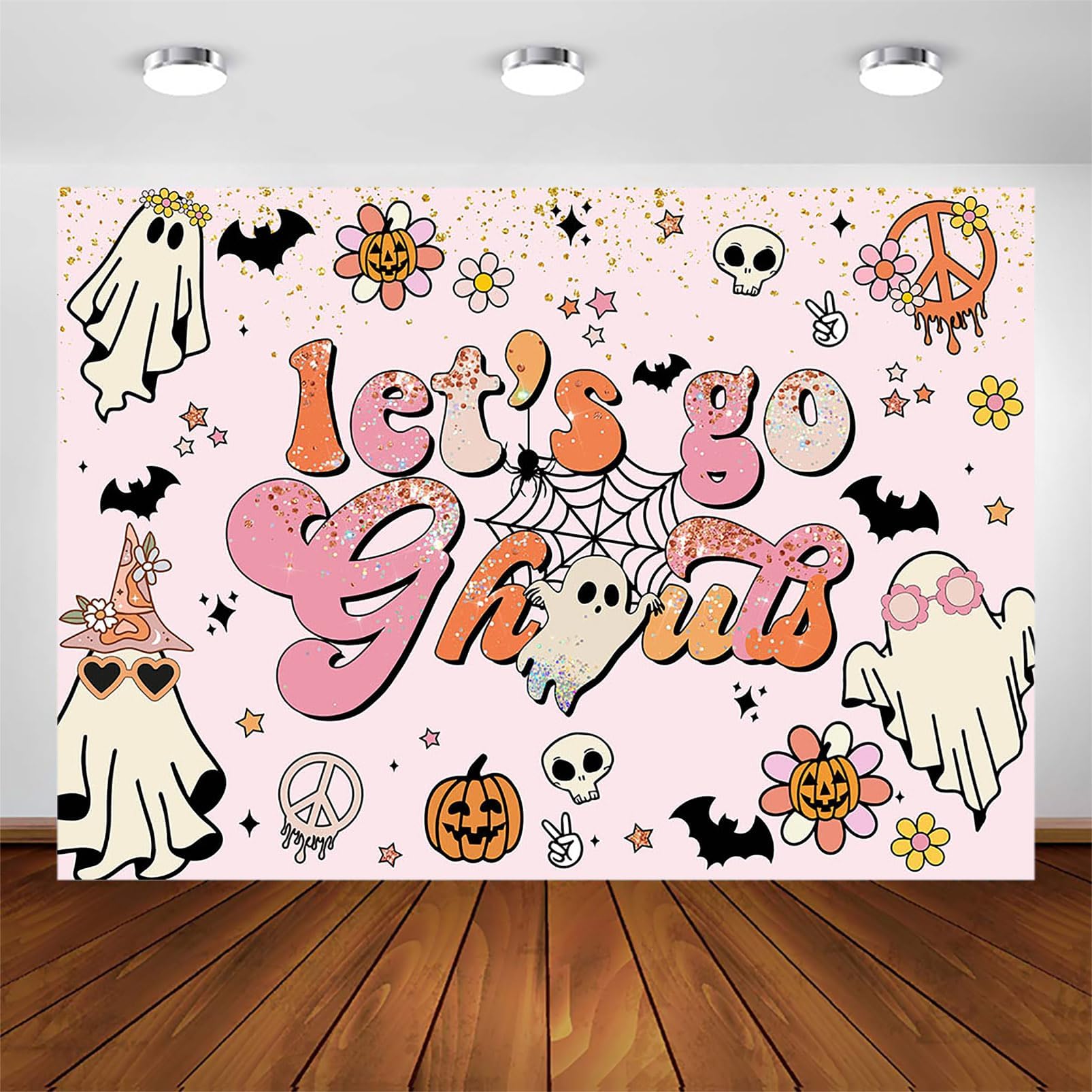 Amazon.com : Avezano Let's Go Ghouls Backdrop Halloween Boo ...