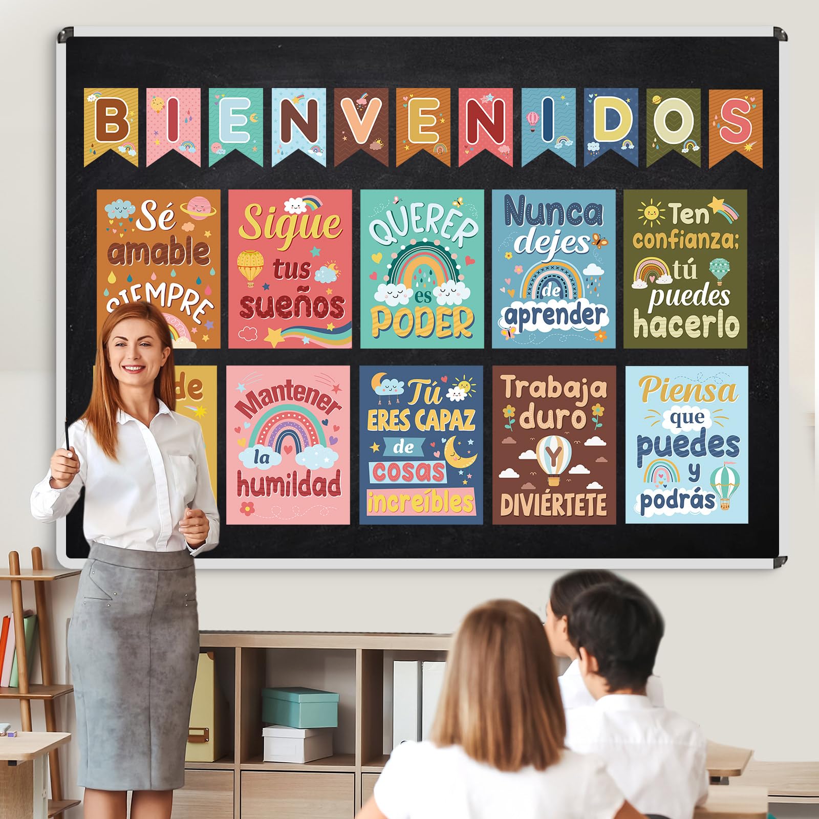 Snapklik.com : 21 Pcs Spanish Posters Bulk Bienvenidos Motivational ...