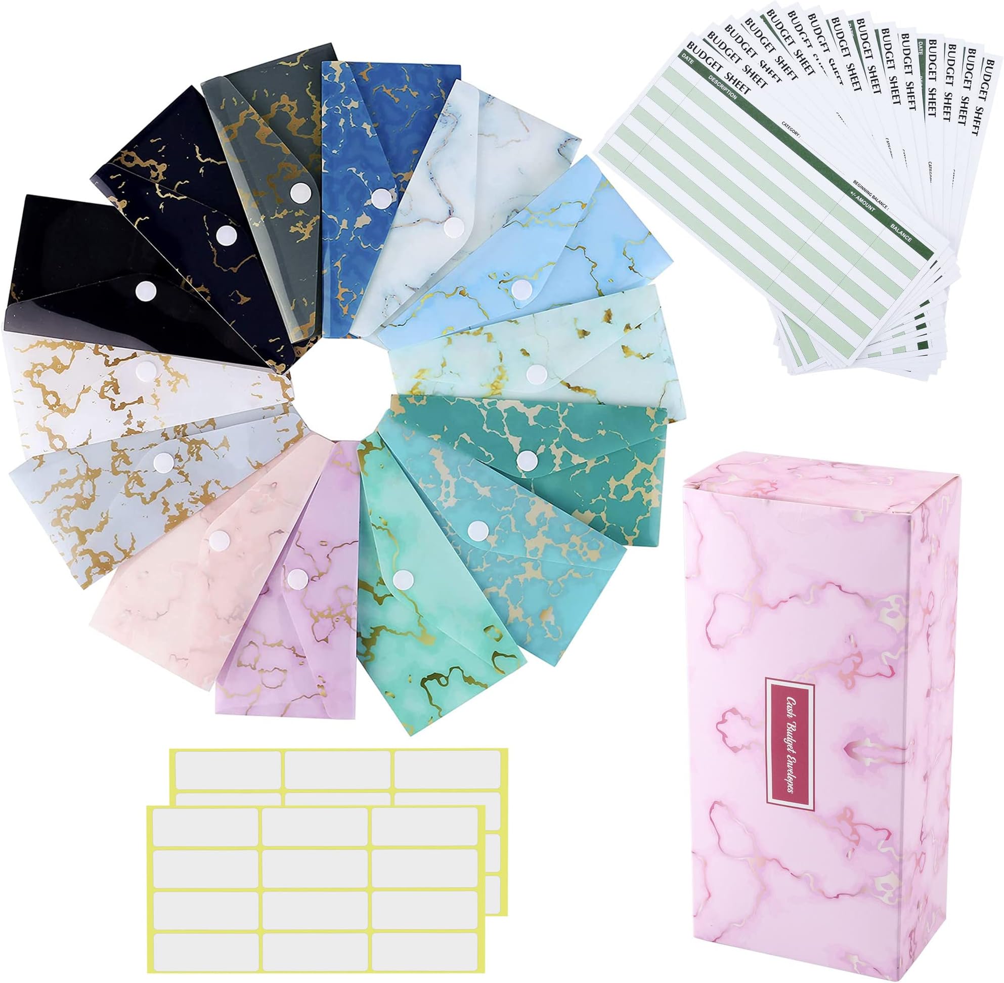 Amazon.com : Yoption 32Pcs Cash Envelope System, 15 Pack Waterproof ...