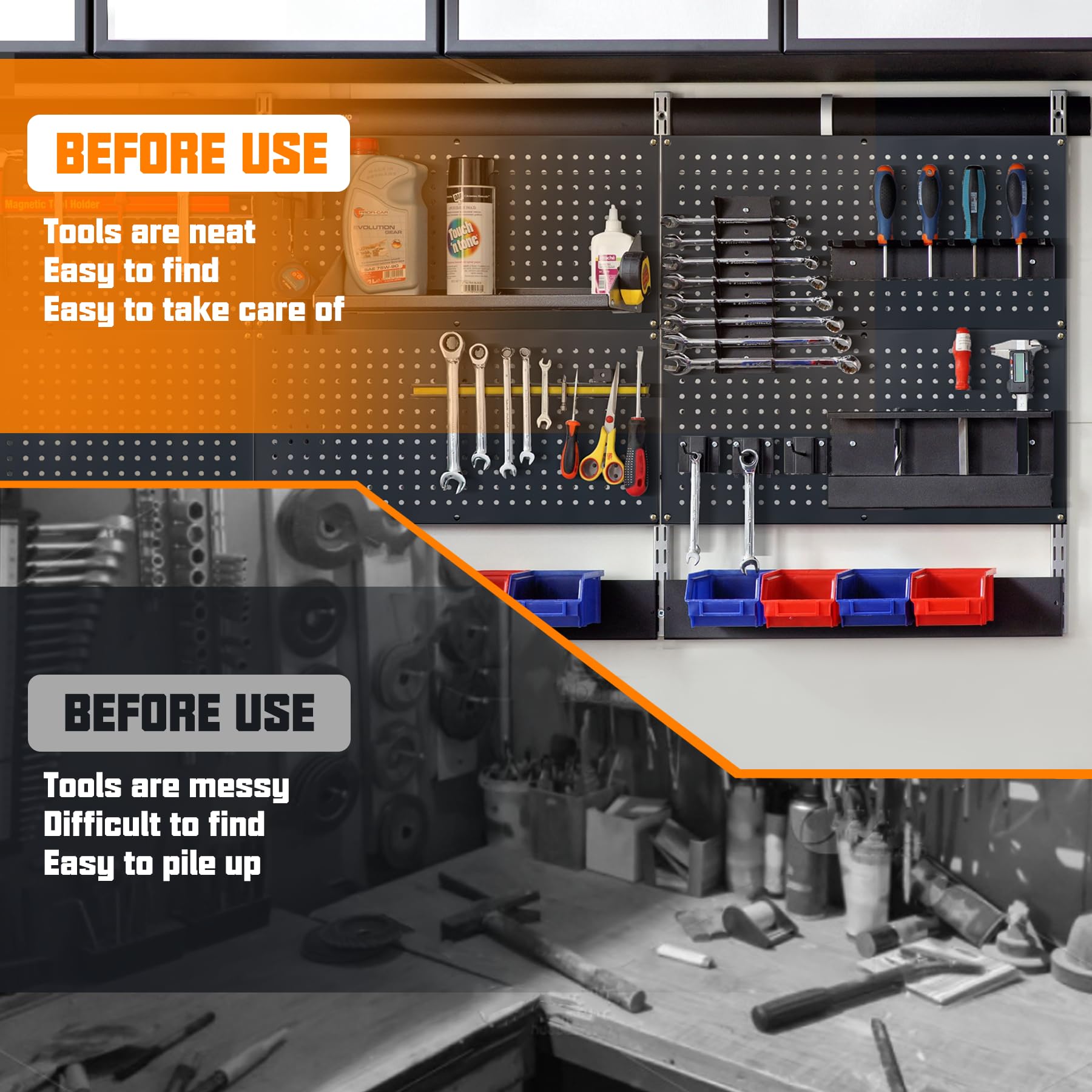 Snapklik.com : Chinrose Metal Pegboard Storage System, Garage Wall ...