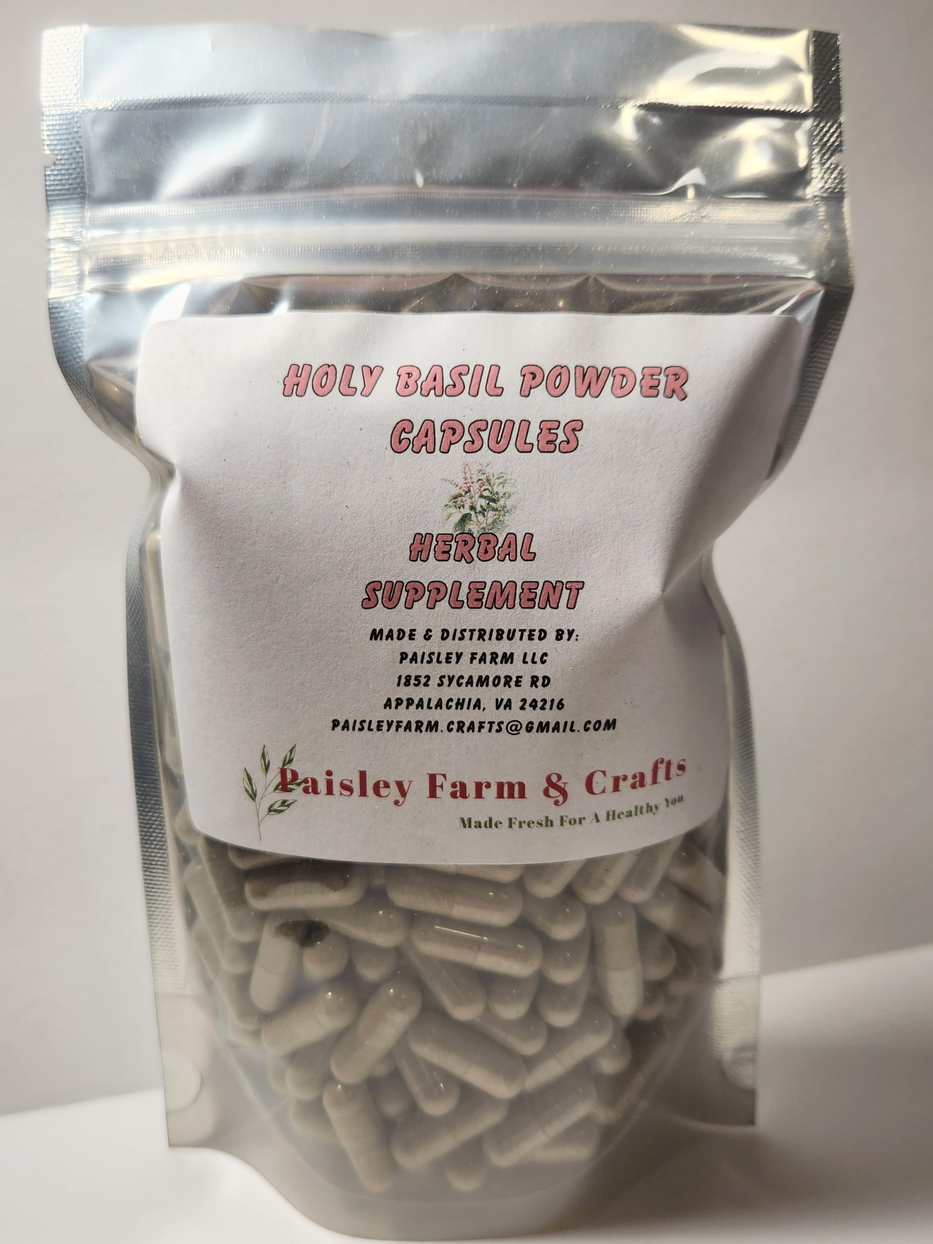 Amazon.com: Holy Basil Capsules 300 Pk - Herbal Supplement - Made Fresh ...