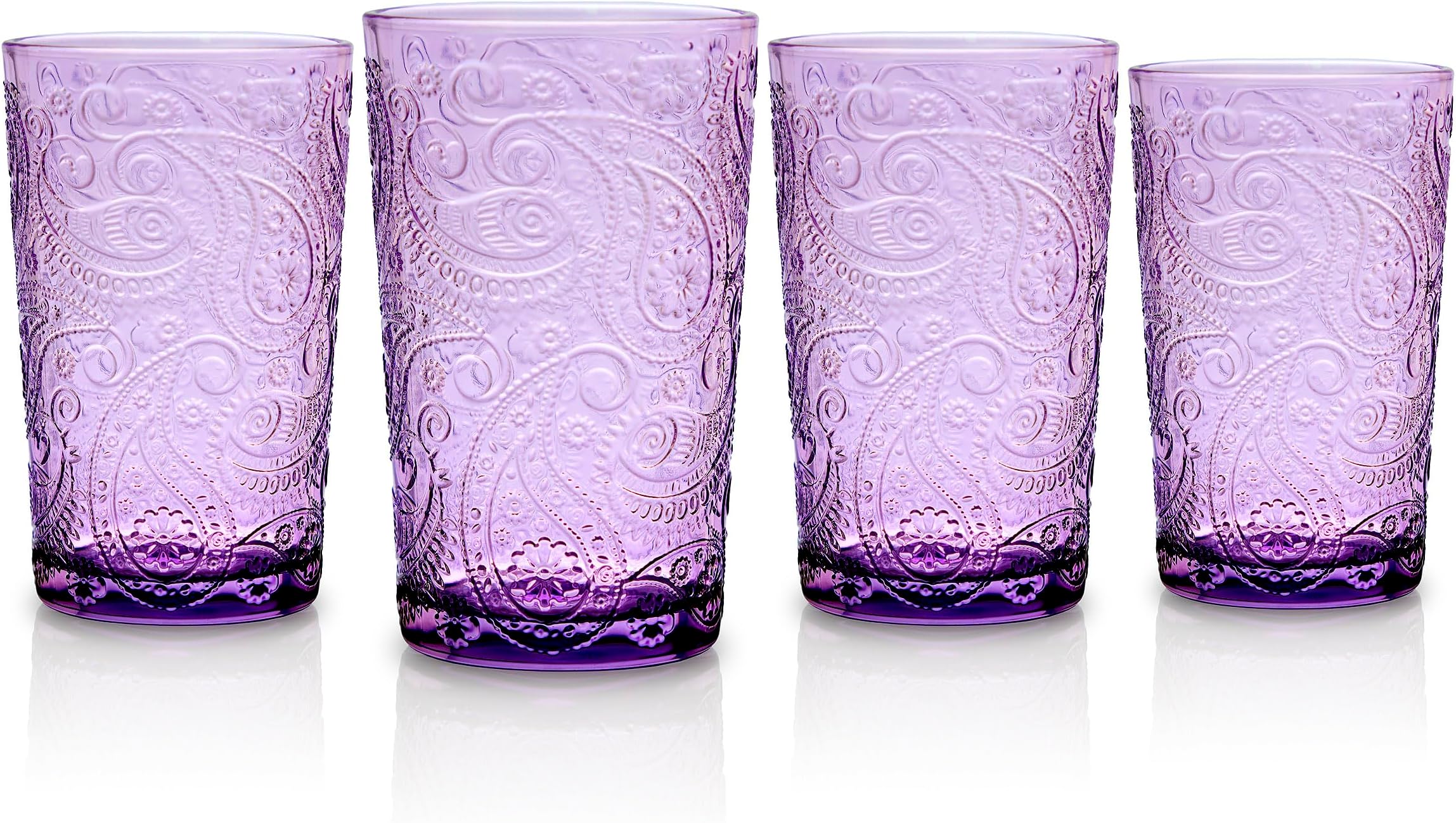Amazon.com | Godinger Highball Drinking Glasses, Tall Glass Cups ...