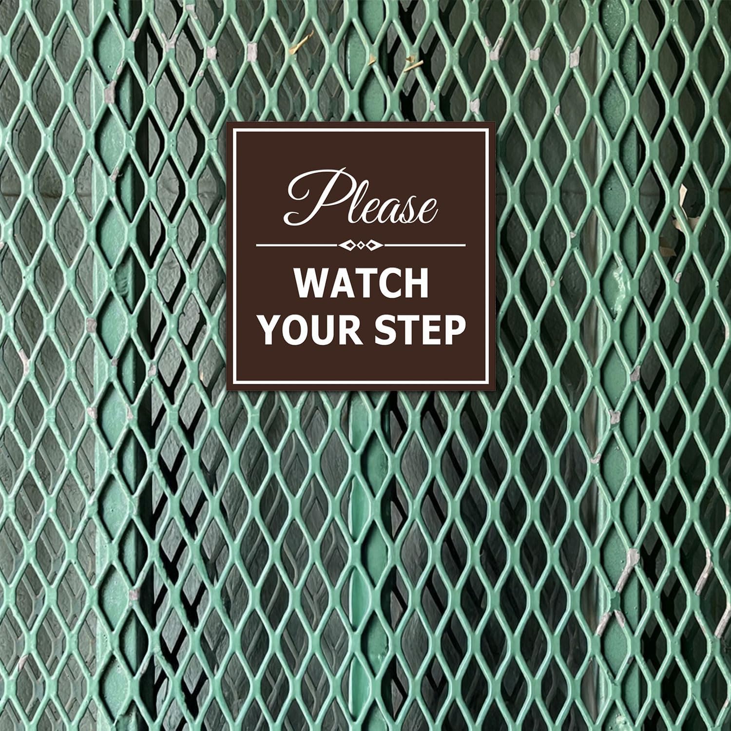 Signs ByLITA Cuadrado Classy Please Watch Your Step Letrero Señal de ...