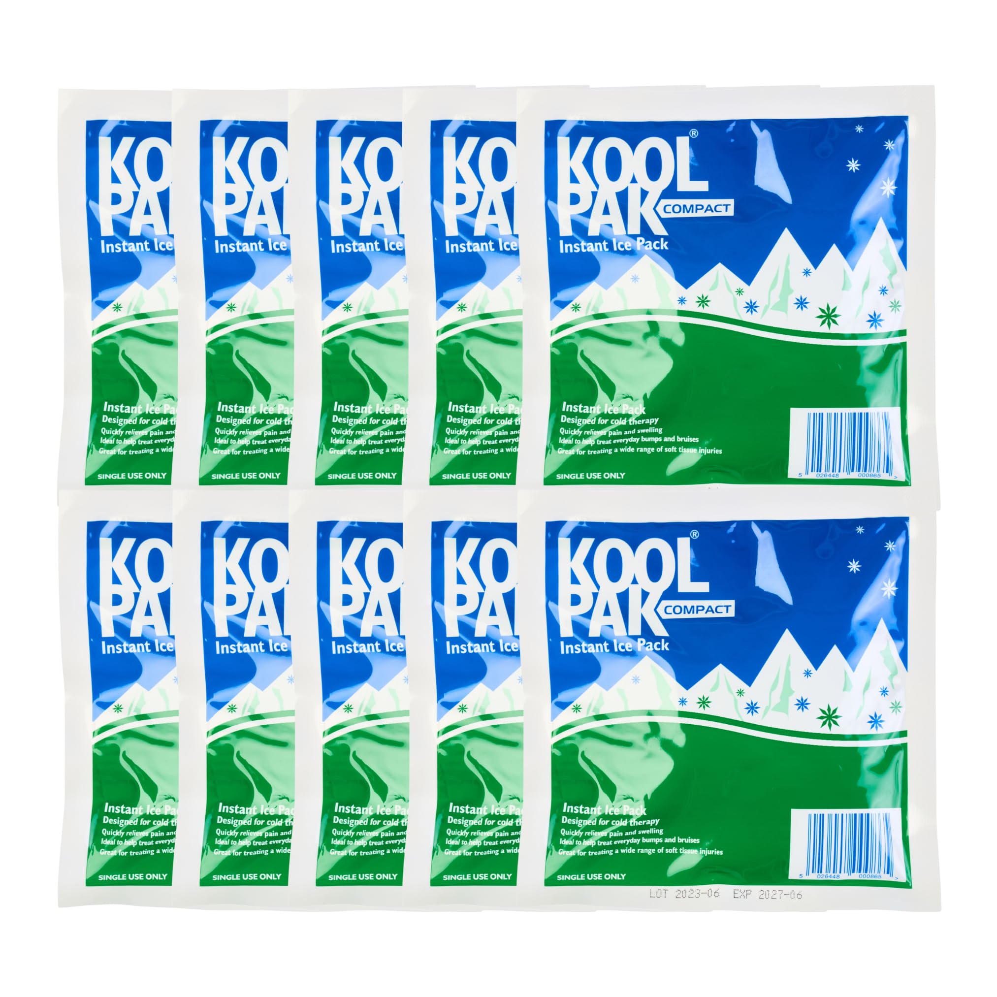Koolpak Compact Instant Cold Ice Packs - 15 x 15cm - Pack of 10 ...