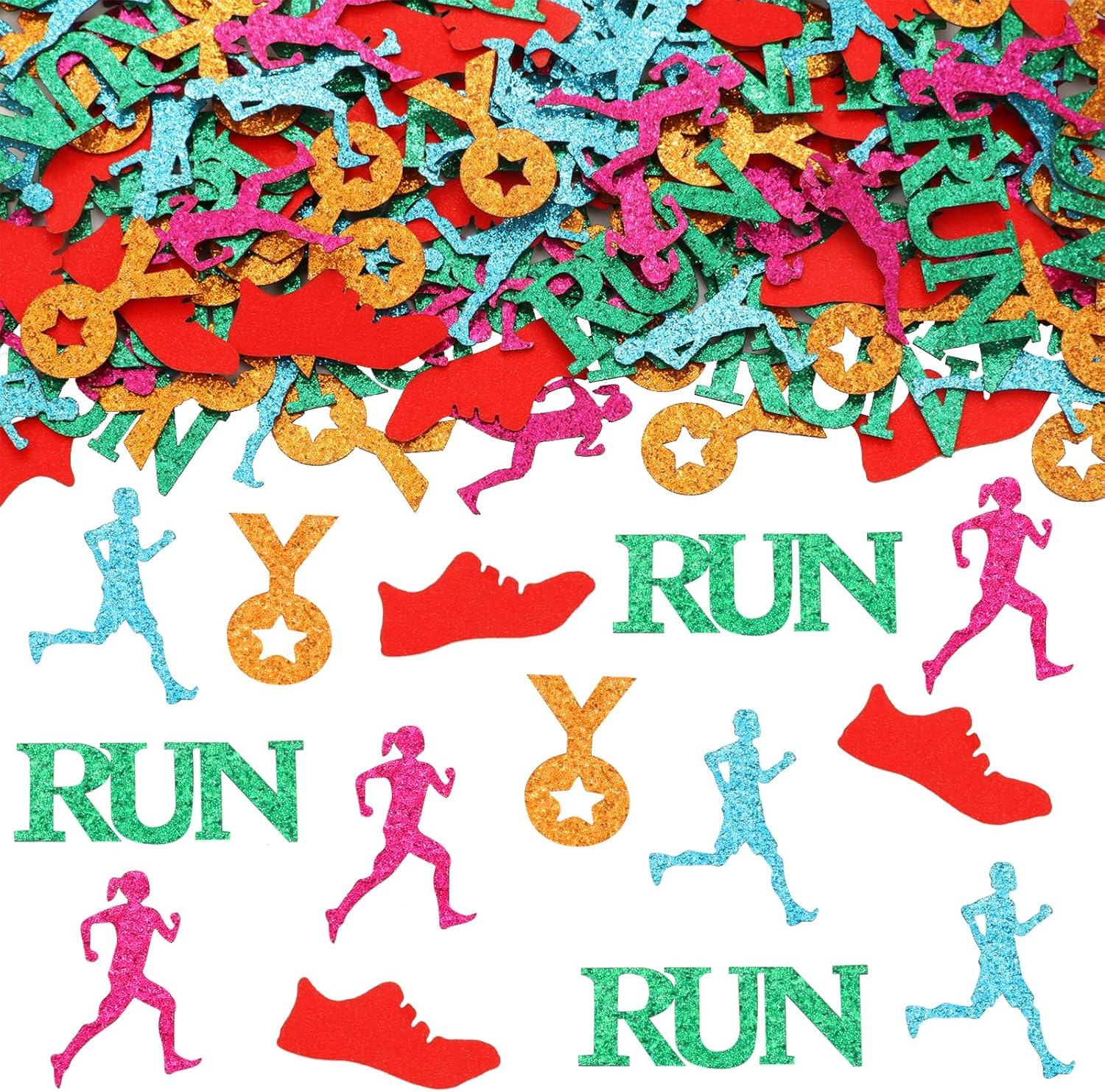 Amazon.com: Sursurprise Running Themed Party Decorations, 200Pcs ...