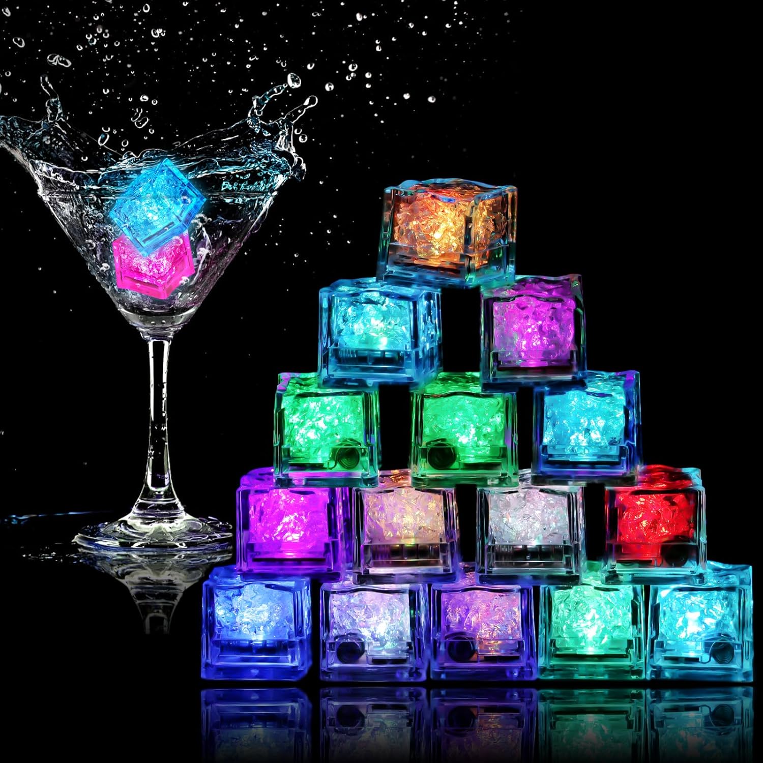 Amazon.com: Takytao 160 Pack Light Up Ice Cubes for Drinks, Led Ice ...