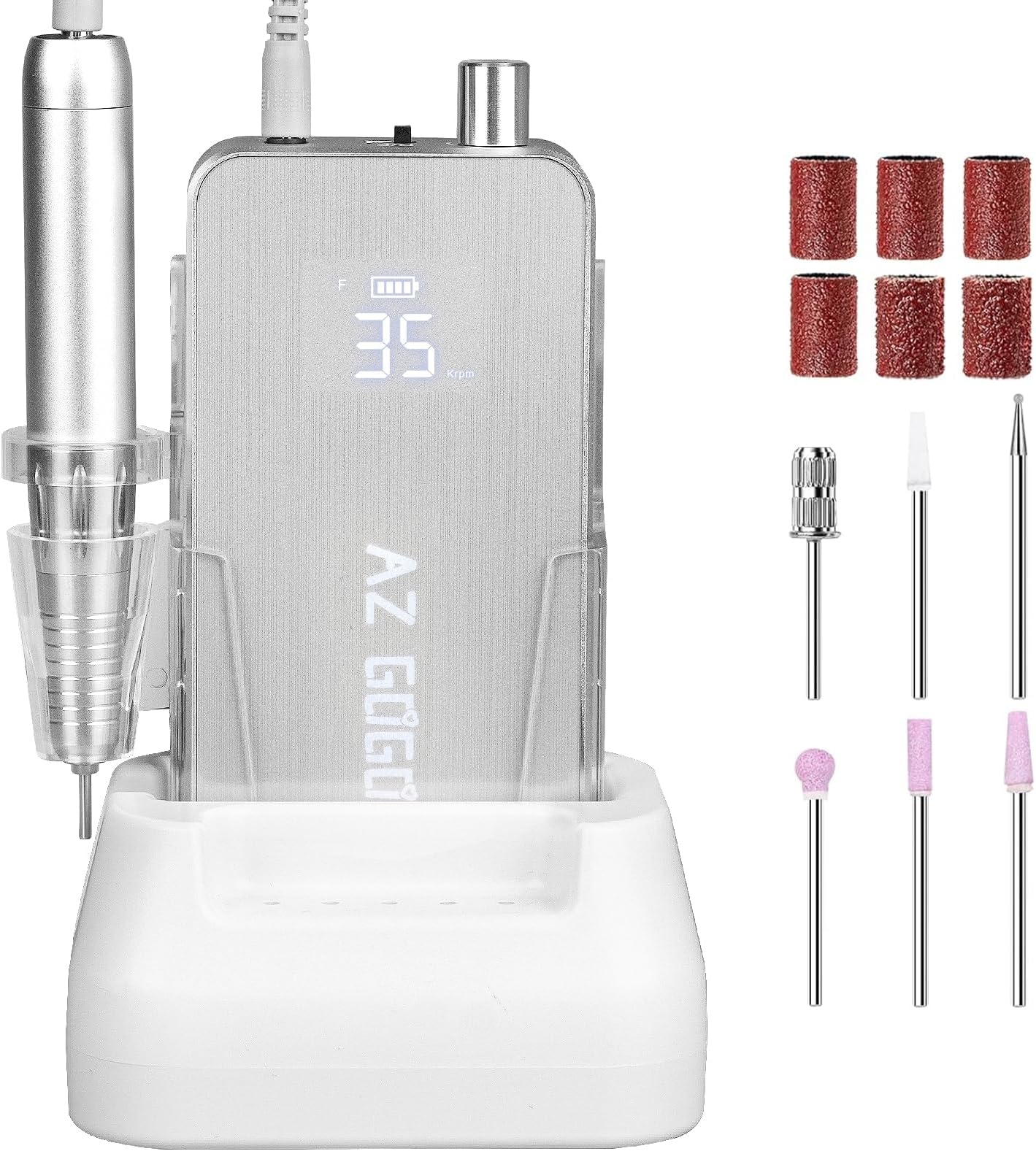 Amazon.com: Professional Nail Drill Machine, AZ GOGO 60W Pro Portable ...