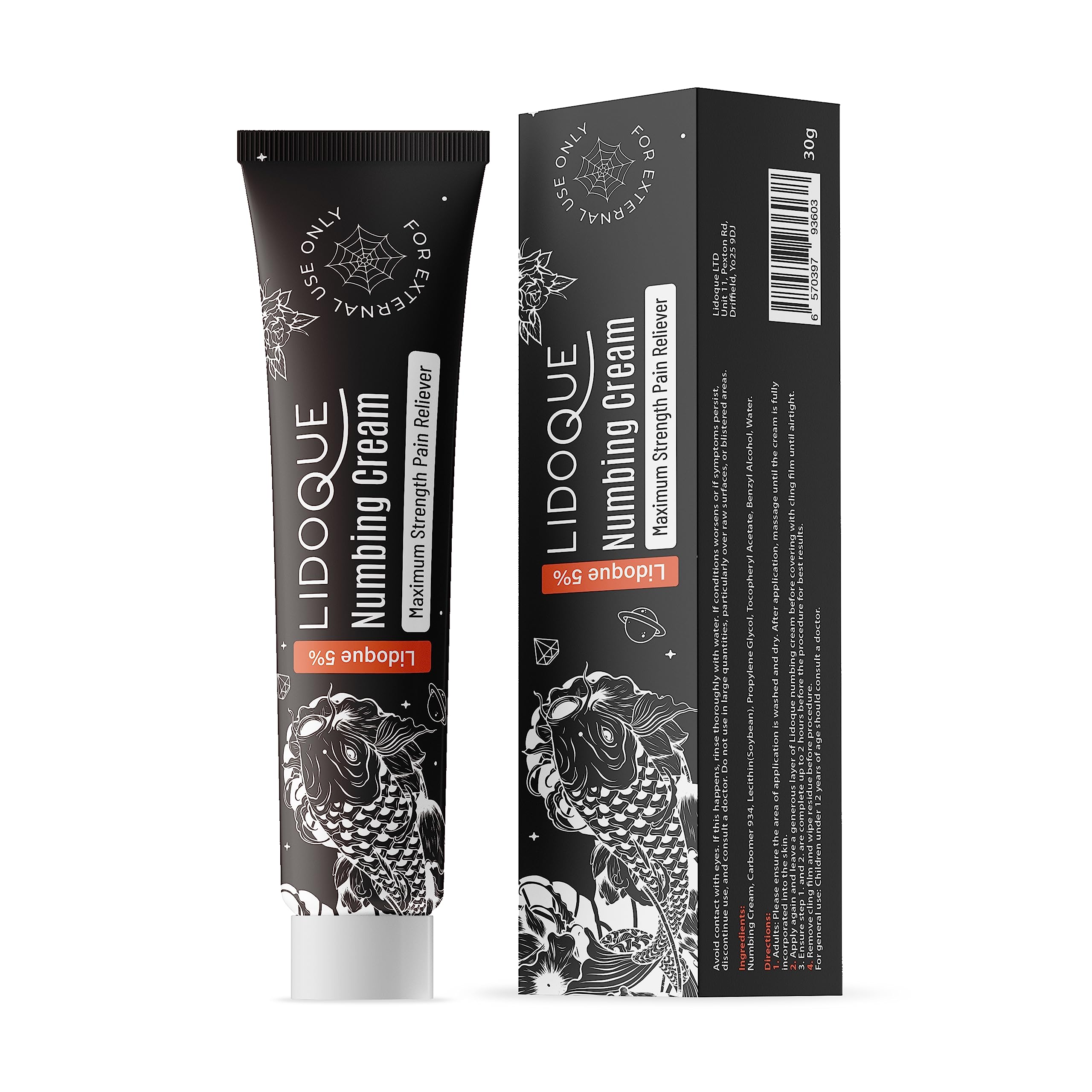 Buy Lidoque 5% Lido-aine Tattoo Cream, Tattoo Cream Strong UK, Before ...