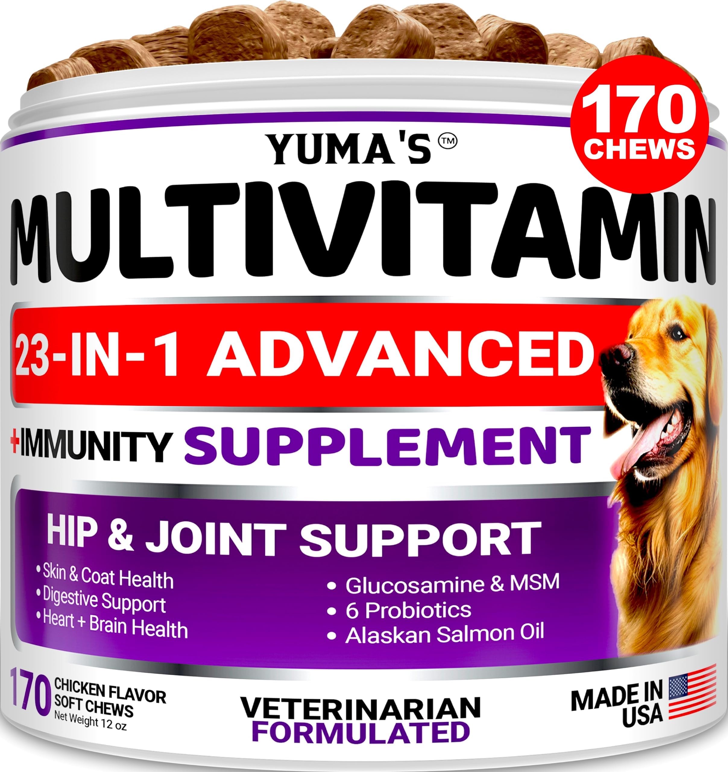 Amazon.com : 15-in-1 Dog Multivitamin Supplements, Dog Multivitamin Chewable with Glucosamine ...