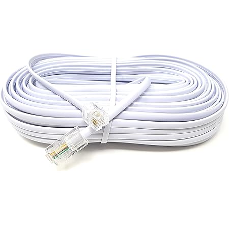 MainCore 20m long White RJ11 to RJ45 / ADSL Modem, Broadband Data 4 ...