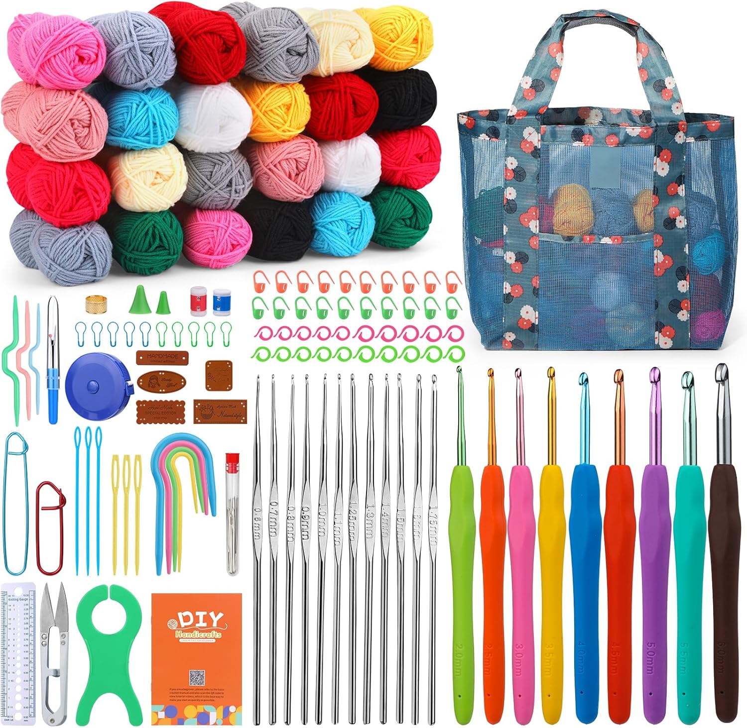 Pnytty Beginner Crochet Kit for Beginners, Adult Crochet Kit 138 pcs ...