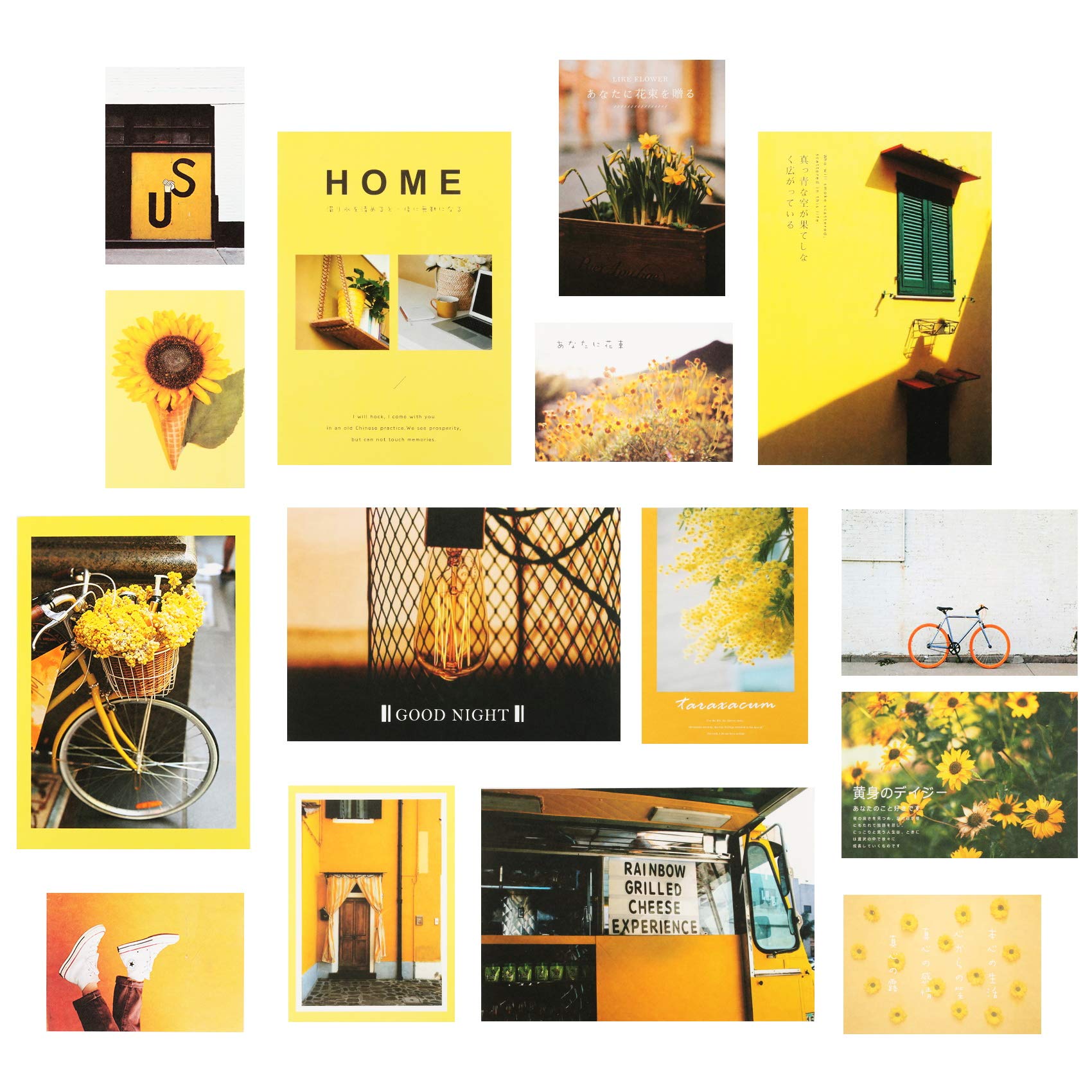 Buy Yellow Wall Collage Kit Aesthetic Pictures Japanese Style Photo