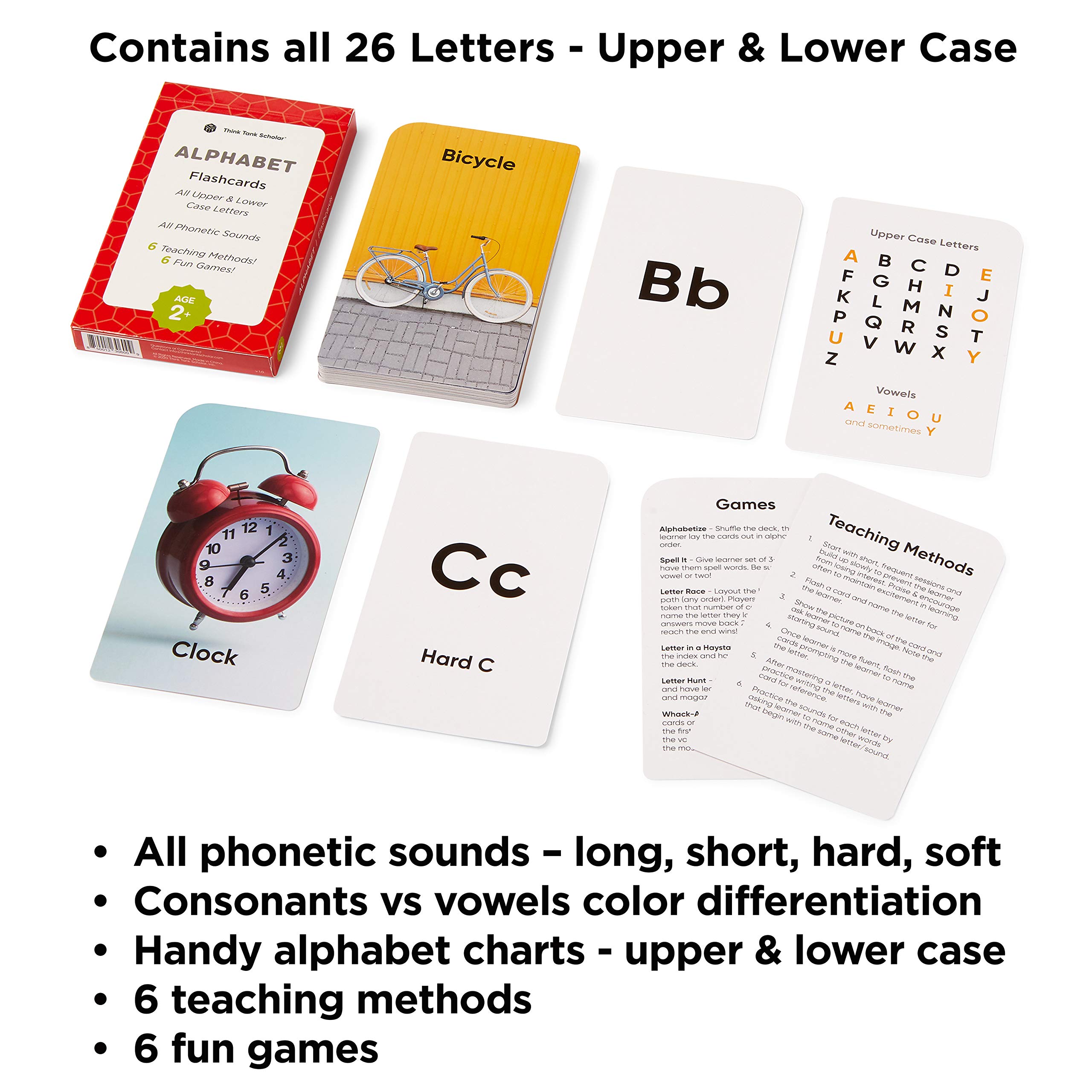 Think Tank Scholar Alphabet Flash Cards (ABC) All Uppercase/Lowercase ...