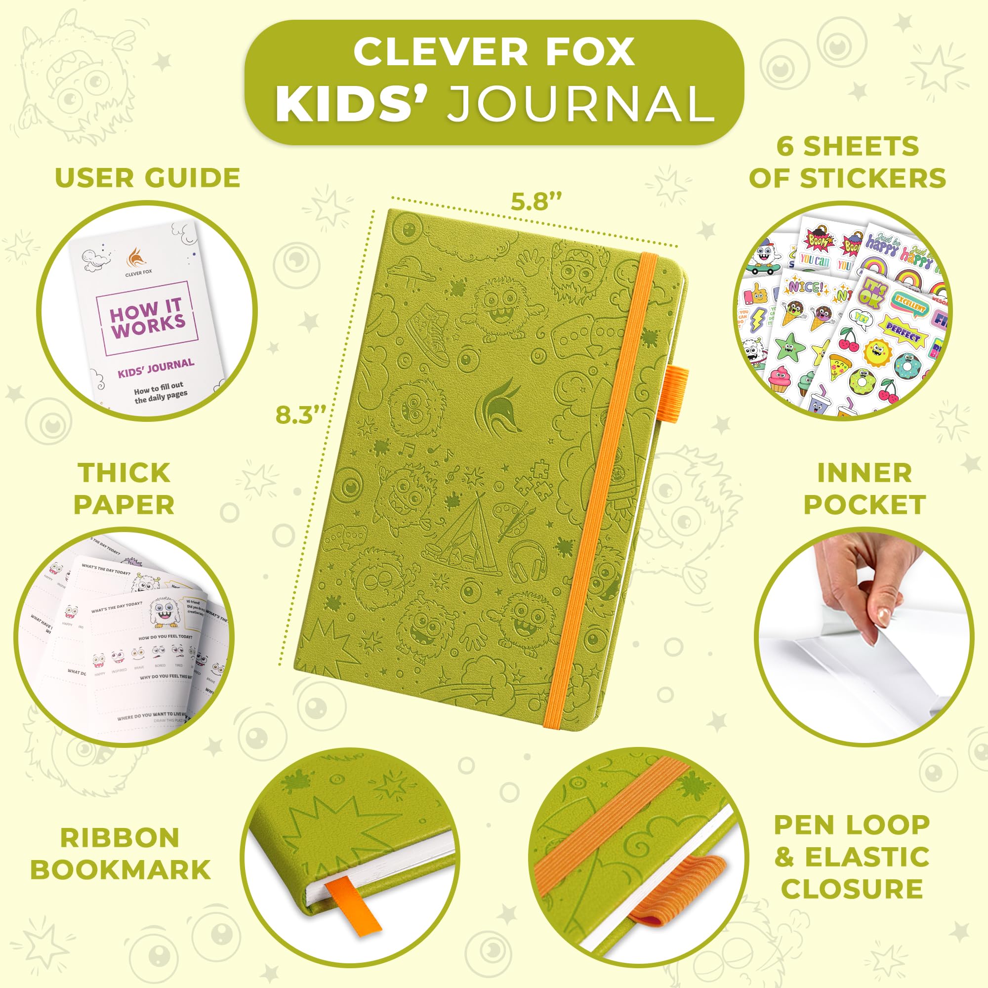 Snapklik.com : Clever Fox Kids Journal Daily Feelings & Gratitude ...