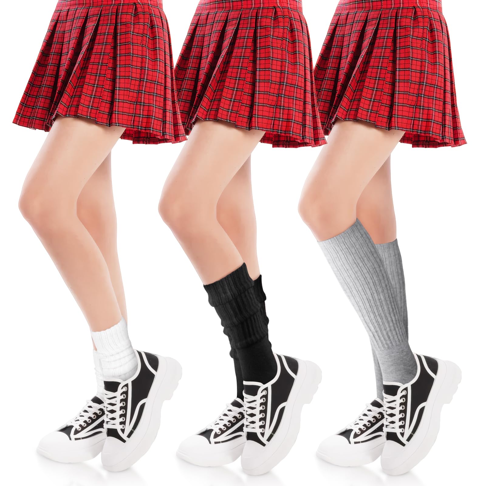 ecdiykit 3 Pairs Women Slouch Socks, Women's Knee High Scrunch Socks ...