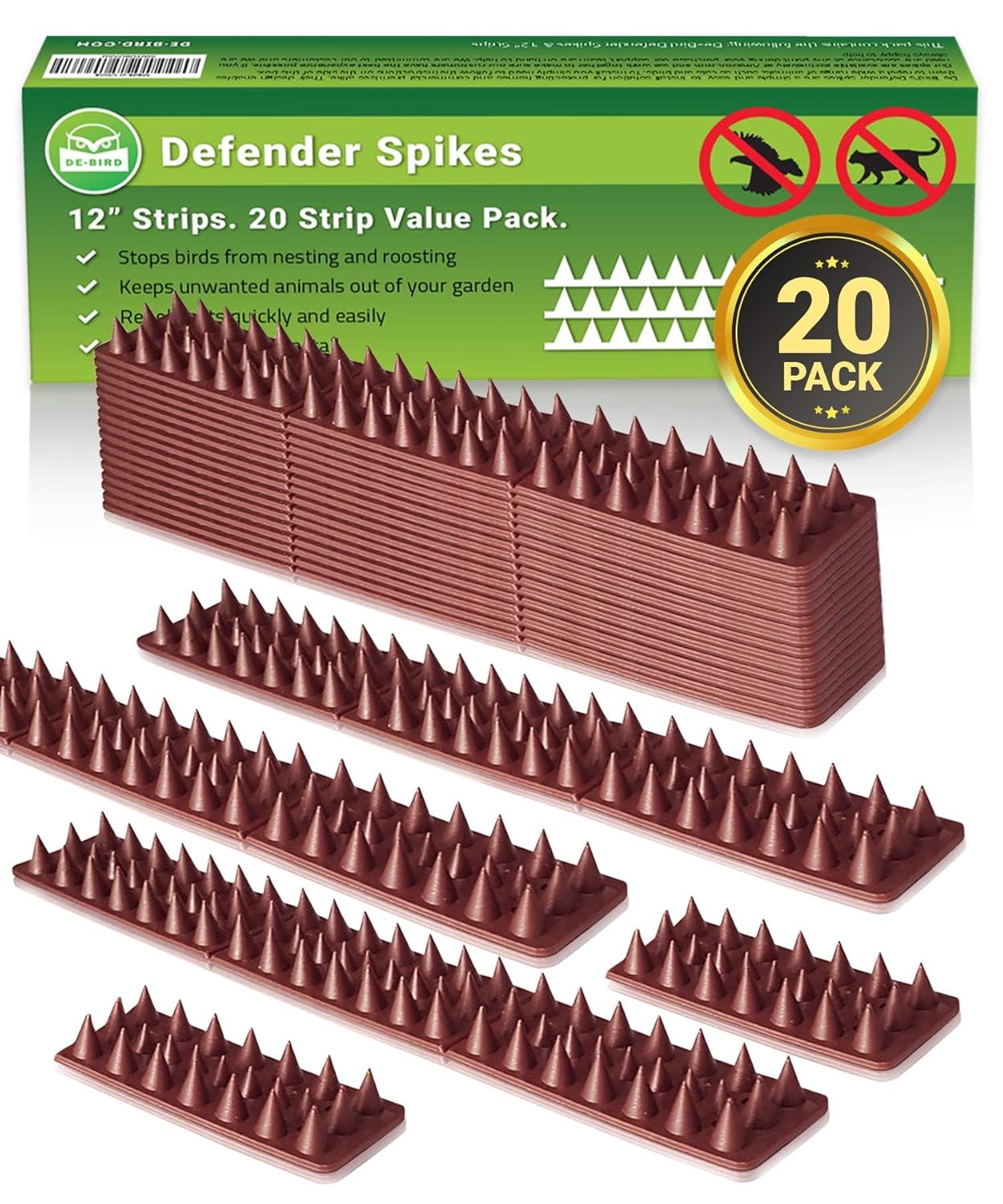 DE-BIRD: Defender Spikes, Cat and Bird Deterrent - Outdoor Pest ...