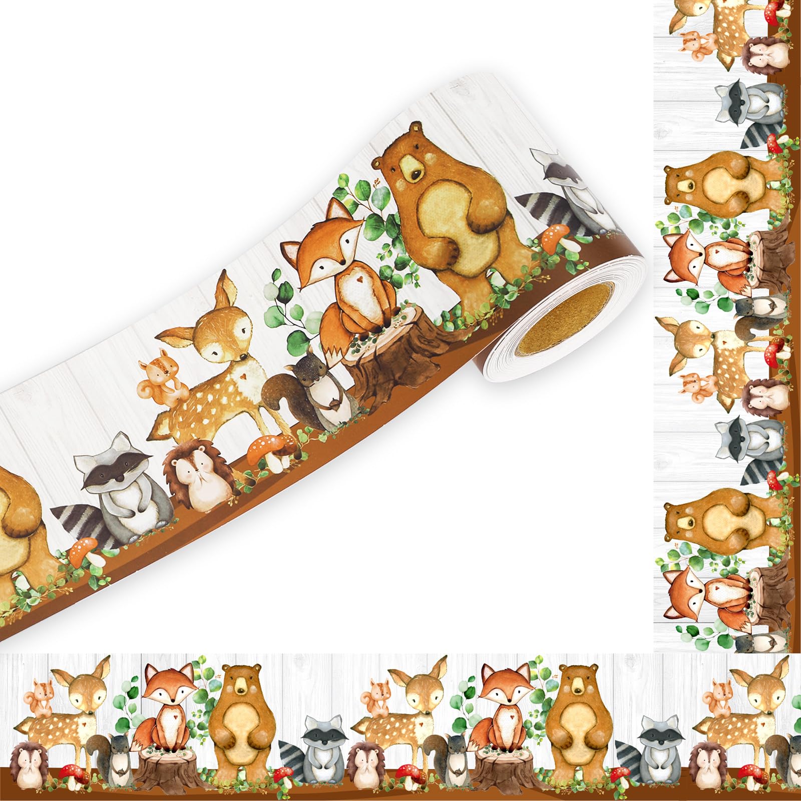 Amazon.com: Whaline 32.8ft Woodland Creatures Bulletin Board Borders ...