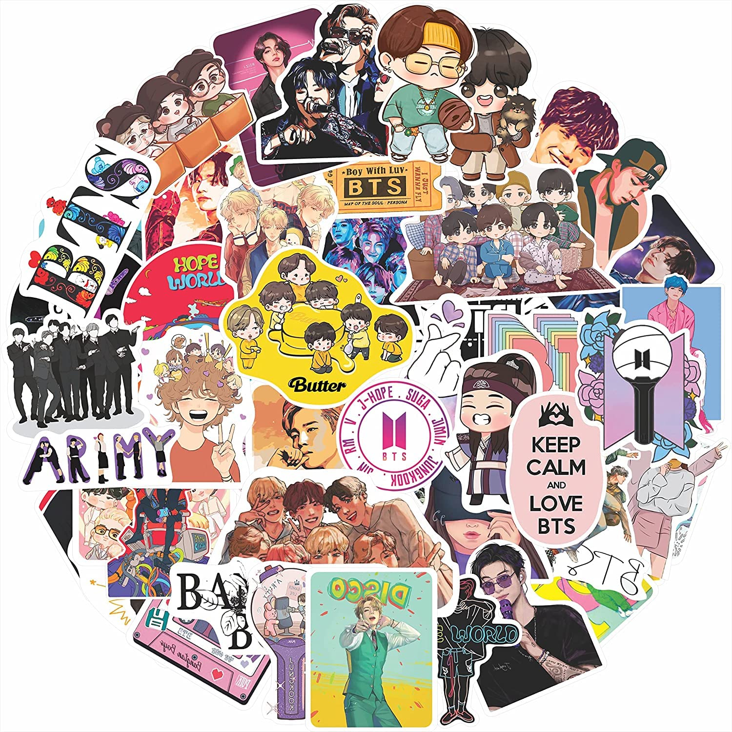 Uzoid BTS Stickers (Pack of 50) Exclusively for BTS Fans, Journal ...