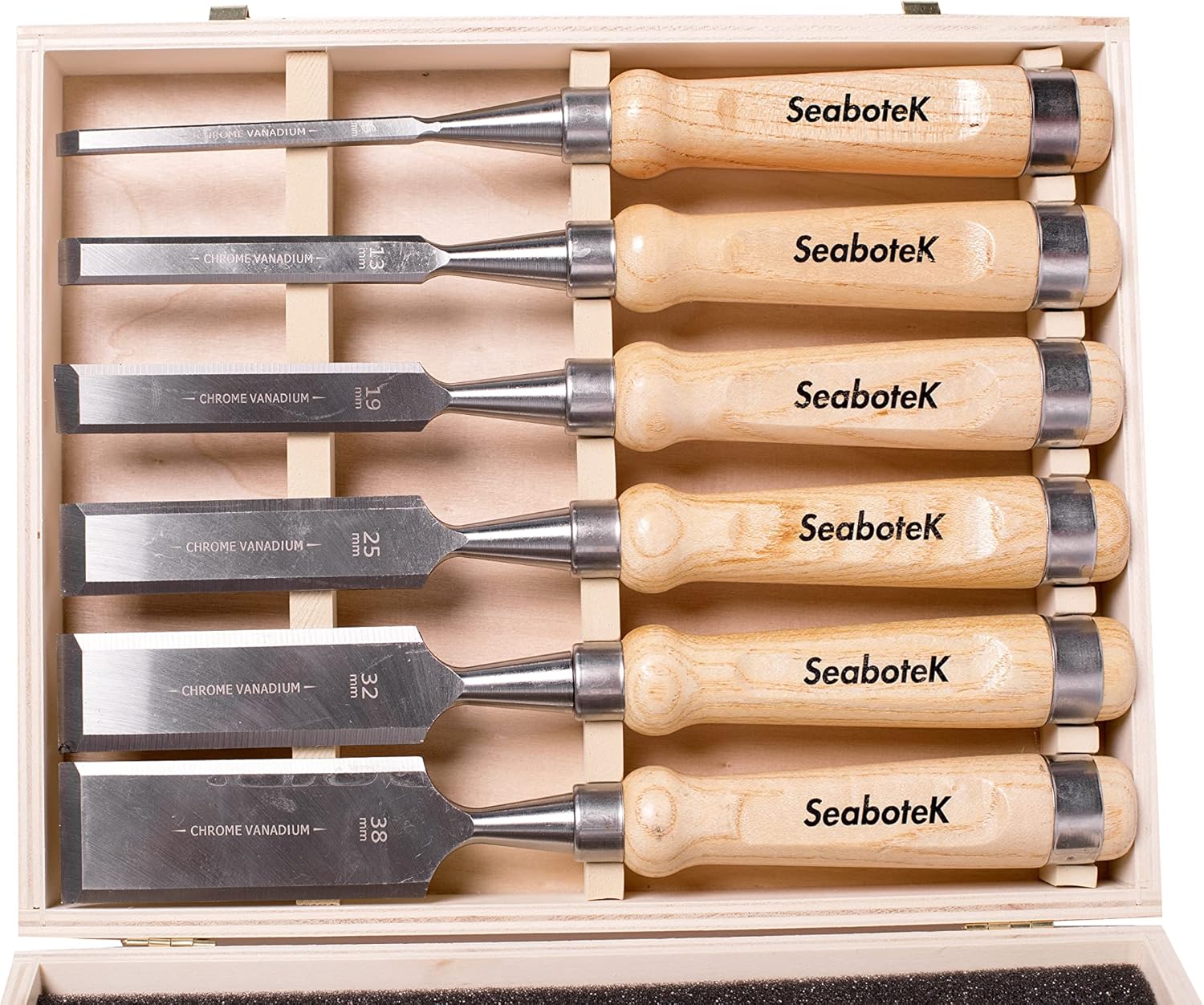 SeaboteK 6 pcs wood chisel set in Wooden Presentation Box - Amazon.com