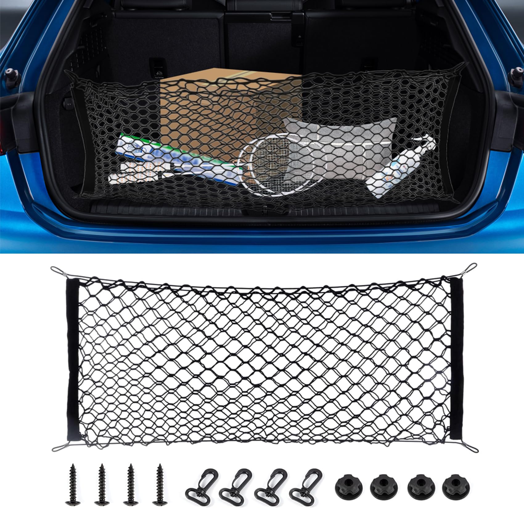 Amazon.com: WINUERK Cargo Net Stretchable, Automotive Cargo Nets ...