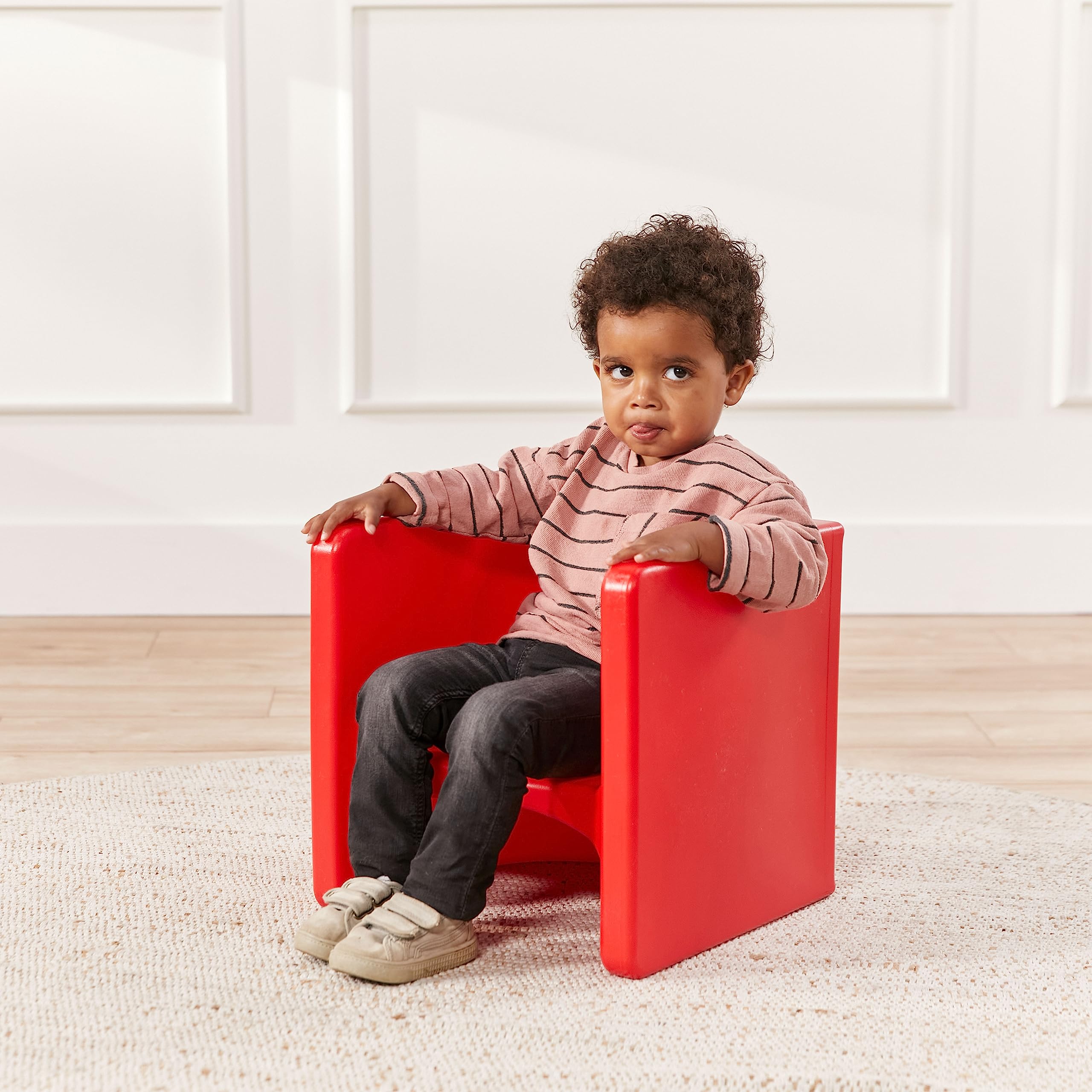 ECR4Kids Tri-Me 3-In-1 Cube Chair, Kids Furniture, Red