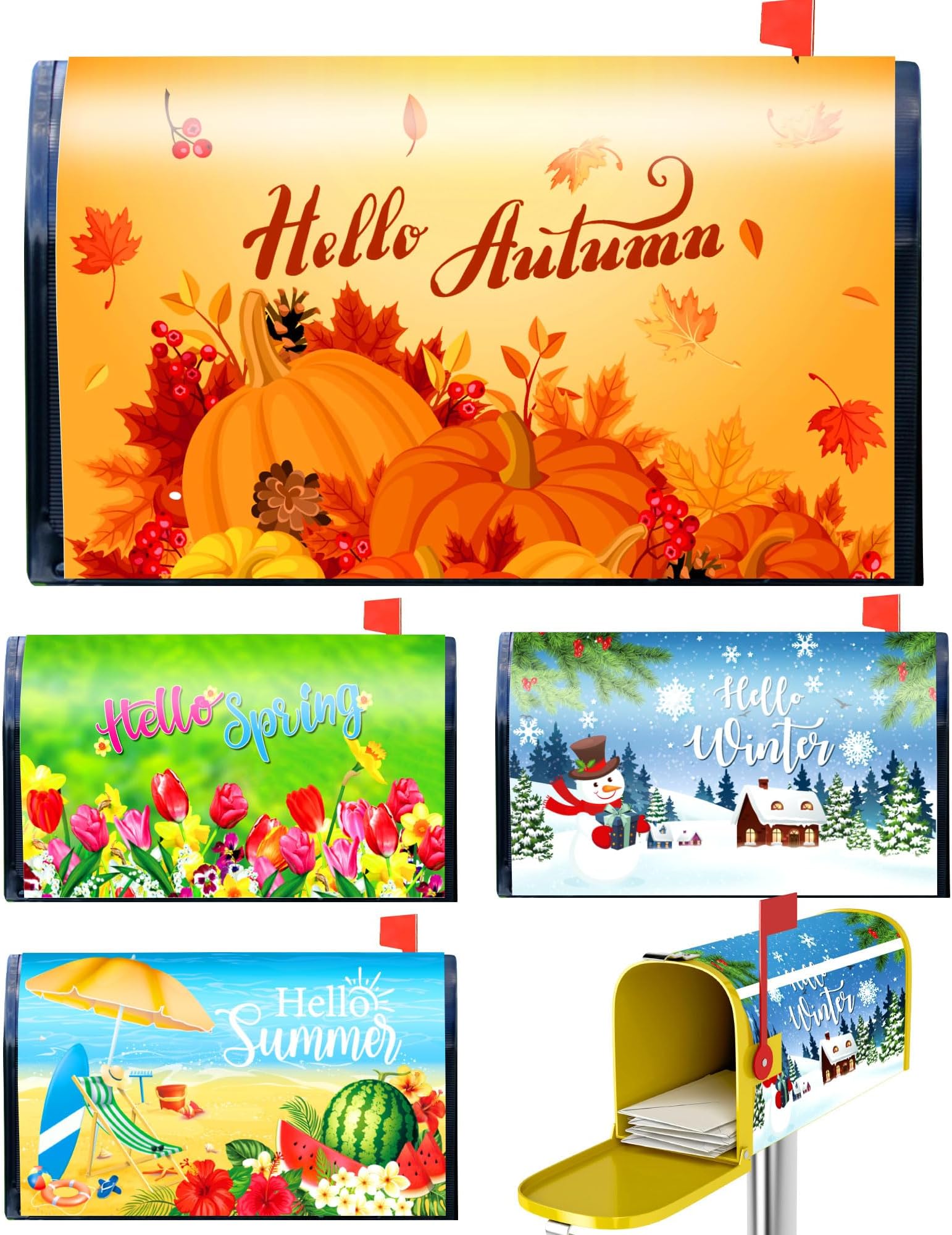 Amazon.com: Dispowreath 4 Pcs Mailbox Covers Magnetic Standard Size 18 ...