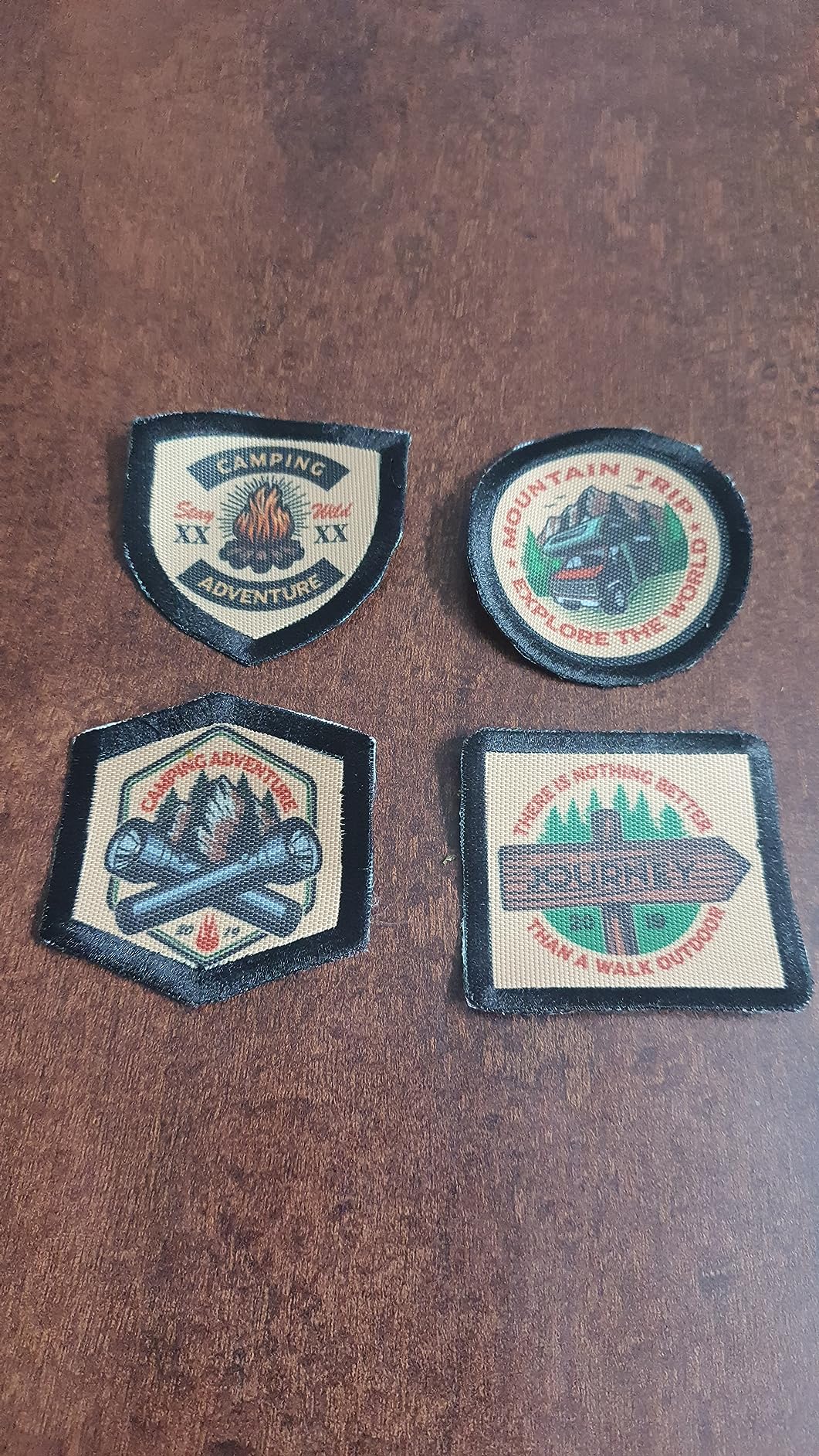 4 PCs Mountains Printed Stitching Patches for Any Garments L x H 2.5 x ...