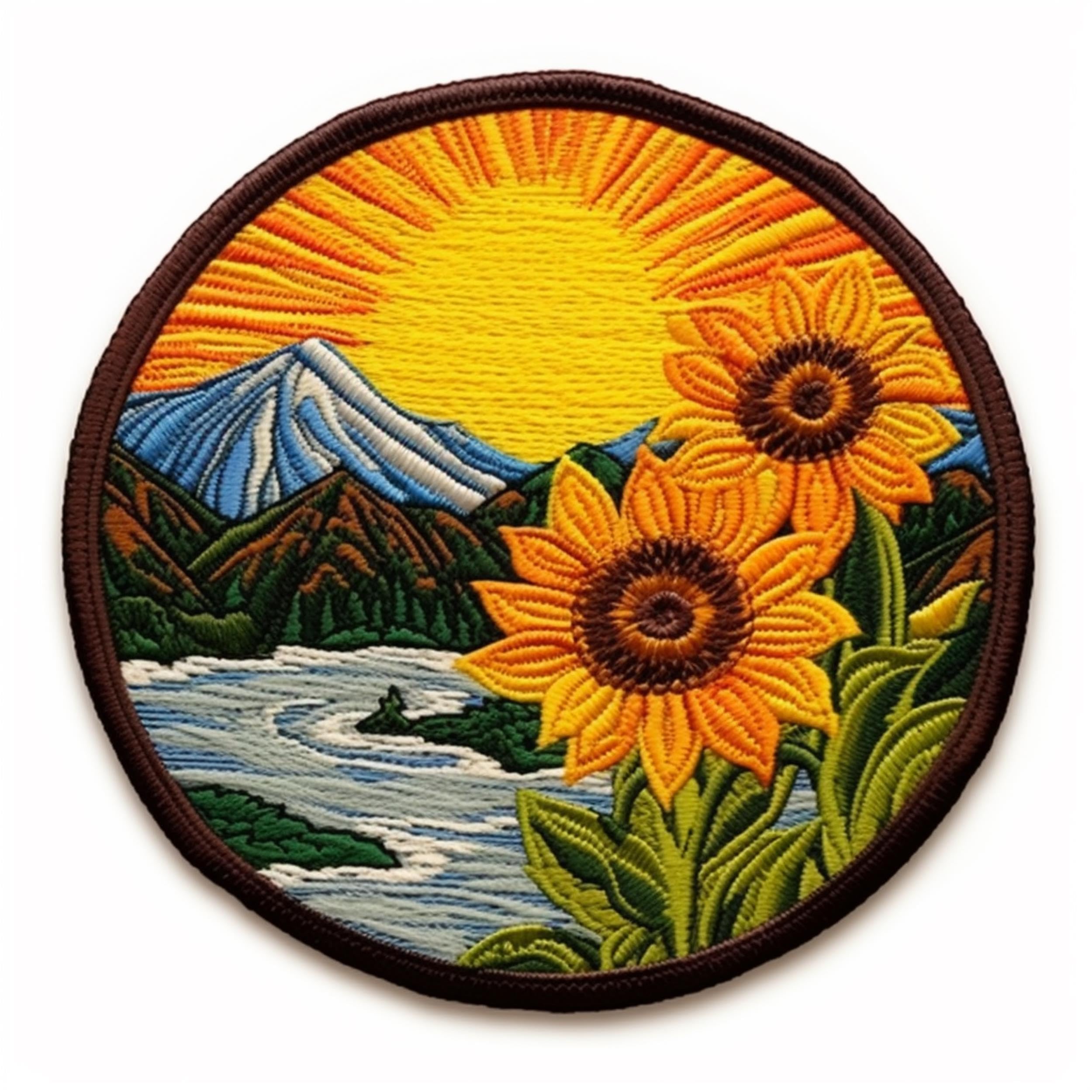 Amazon.com: Sunflowers Patch 3" Iron-on Embroidered Sublimated Applique ...