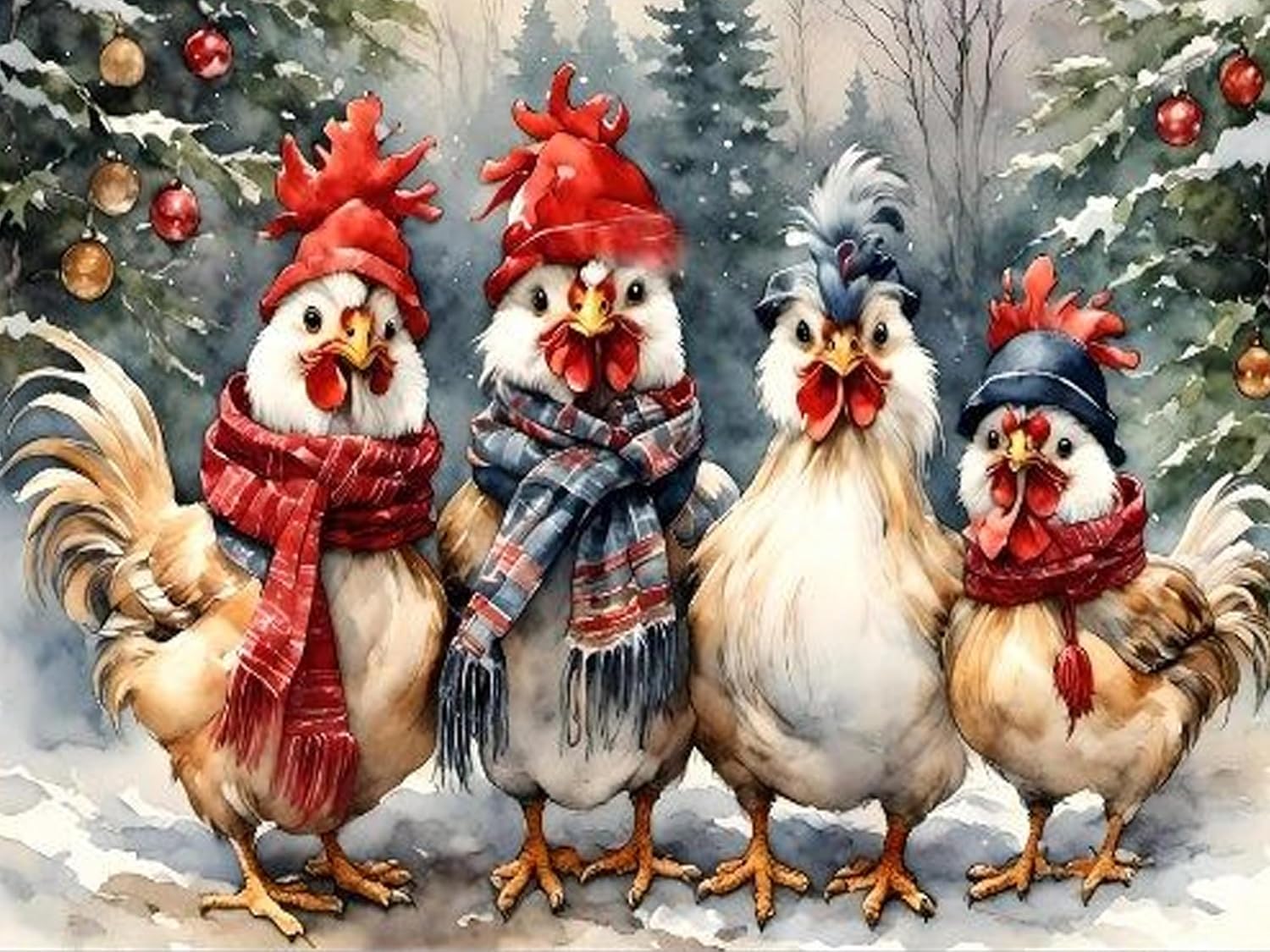 Amazon.com: Ekuxom Chicken Diamond Art Kits for Adults, Winter ...