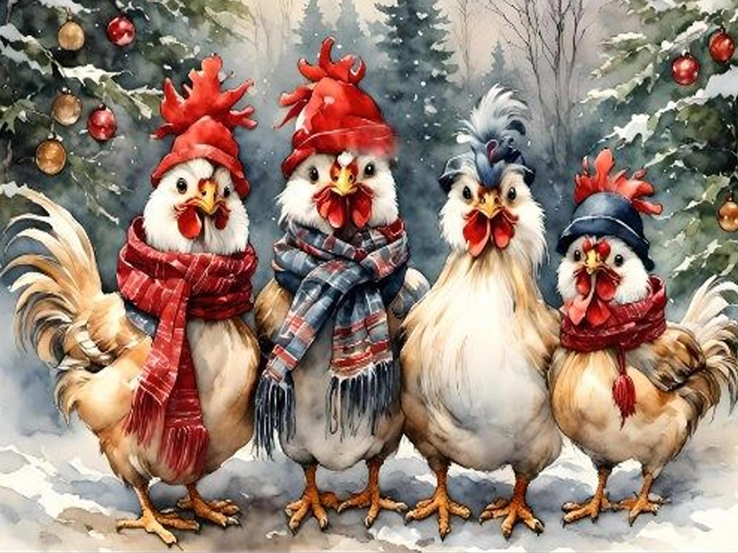 Amazon.com: Ekuxom Chicken Diamond Art Kits for Adults, Winter ...