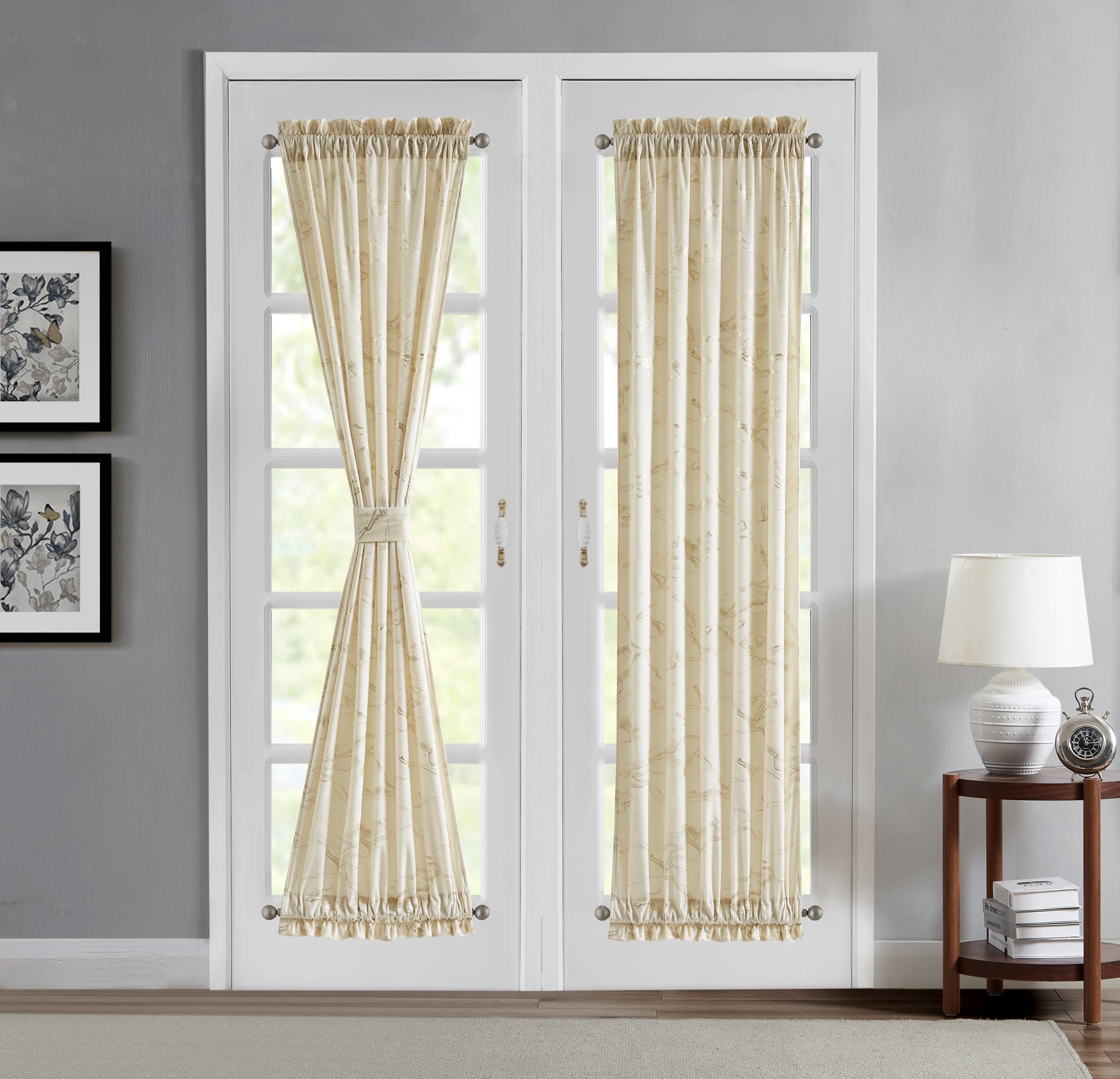 Amazon.com: Warm Home Designs Beige French Door Curtains Set of 2. 30 x 72 Privacy Door Curtain ...
