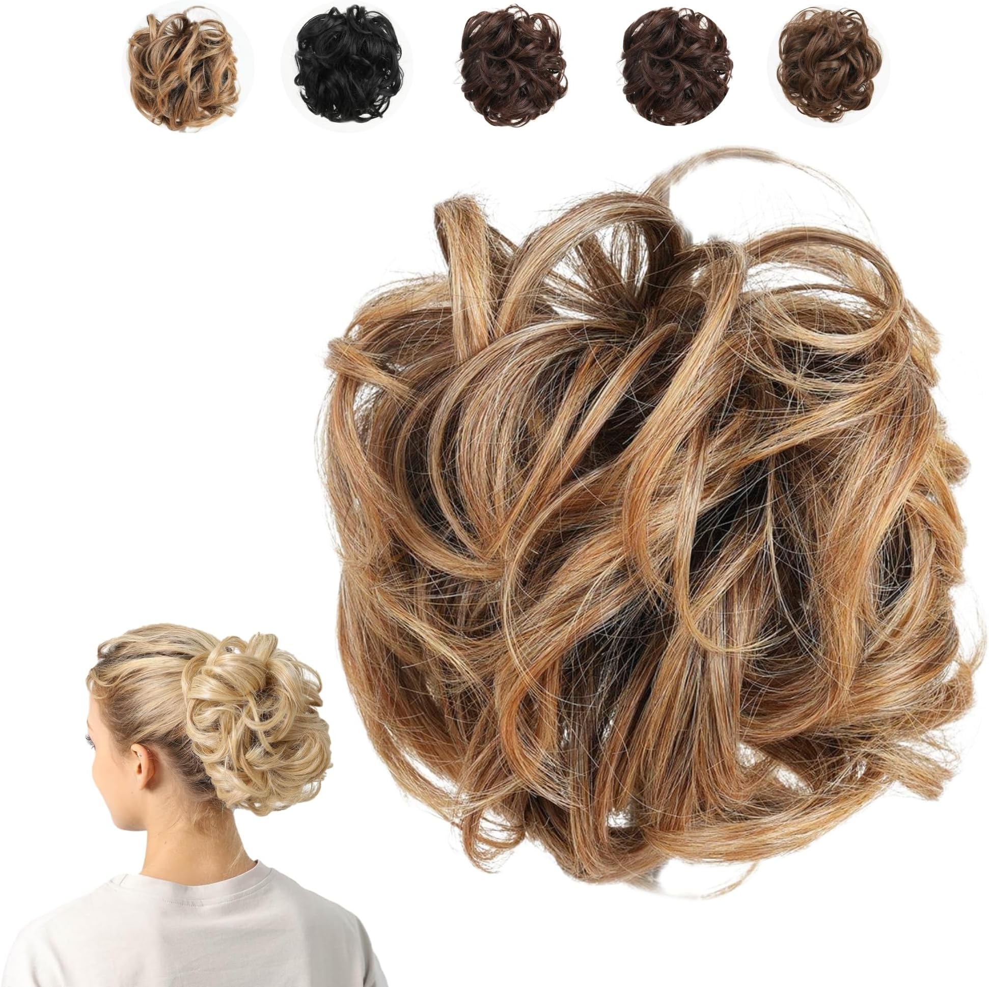 Amazon.com : Juvabun Messy Bun 2.0 Hair Piece - Dark Blonde | Hair ...