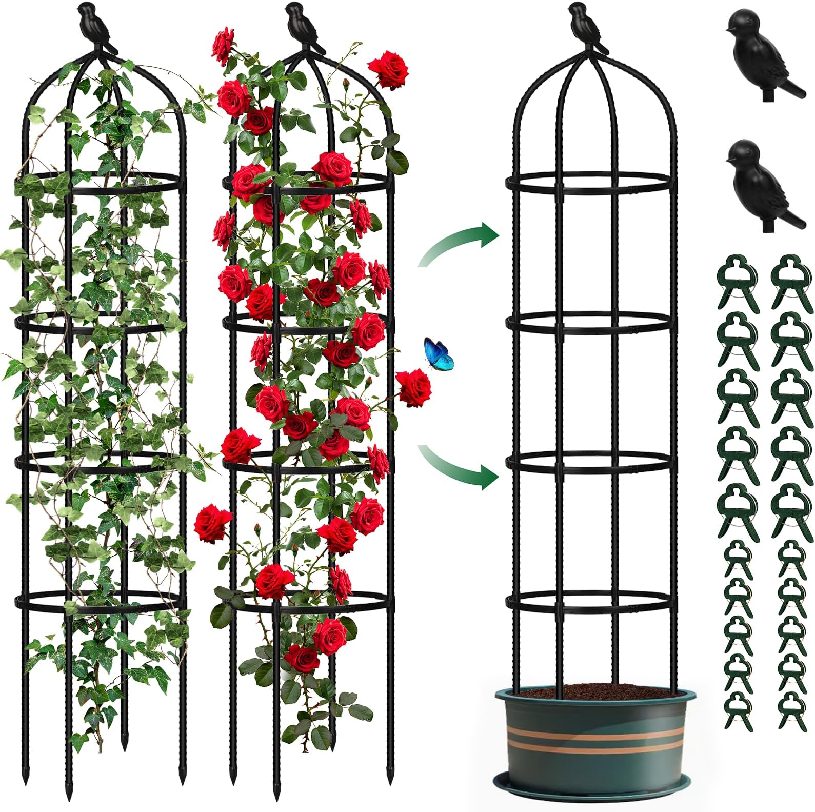 Amazon.com : April'sWorld Garden Obelisk Trellis for Climbing Plants ...