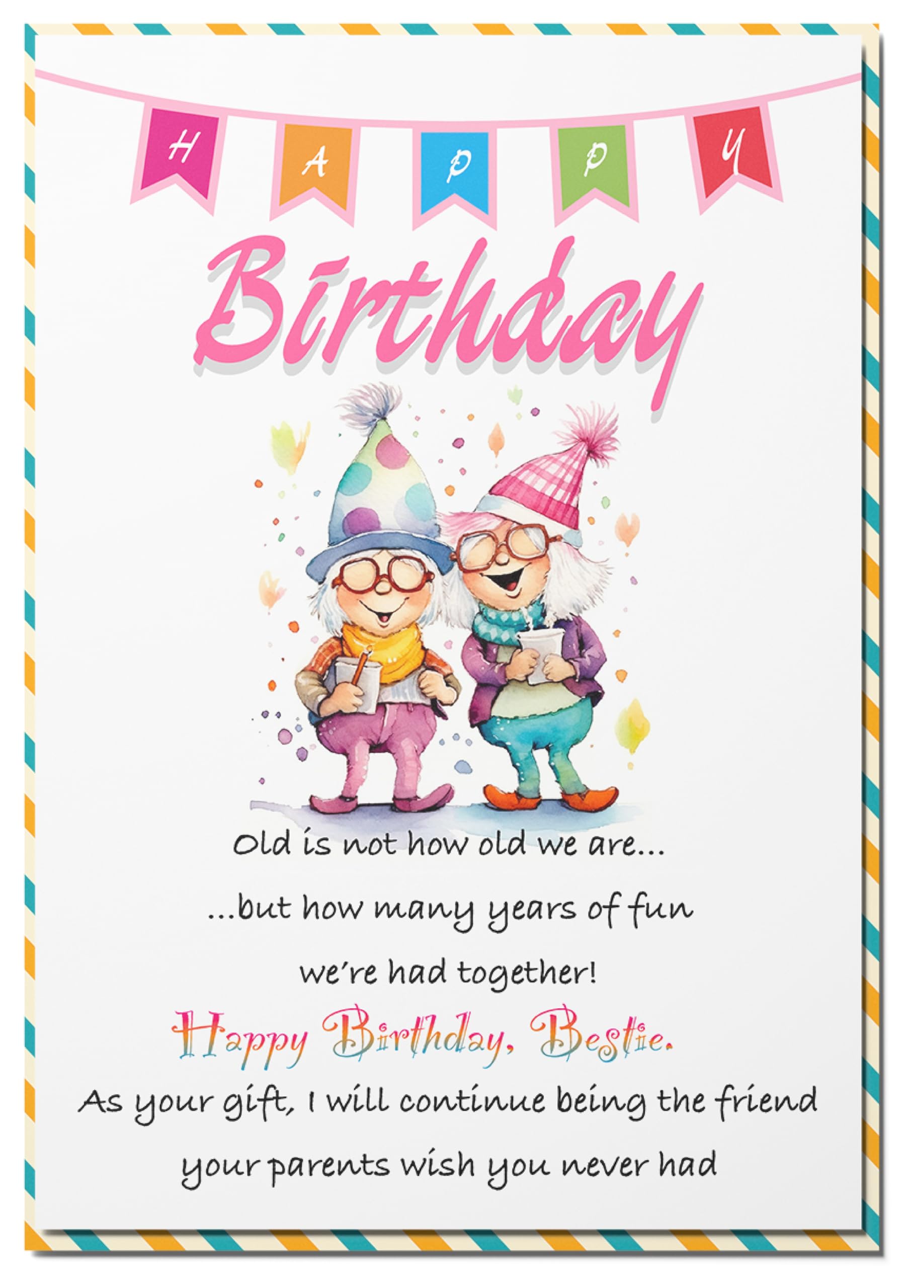 Amazon.com : BlinkBlink Happy Birthday Friend Card, Birthday Greeting ...