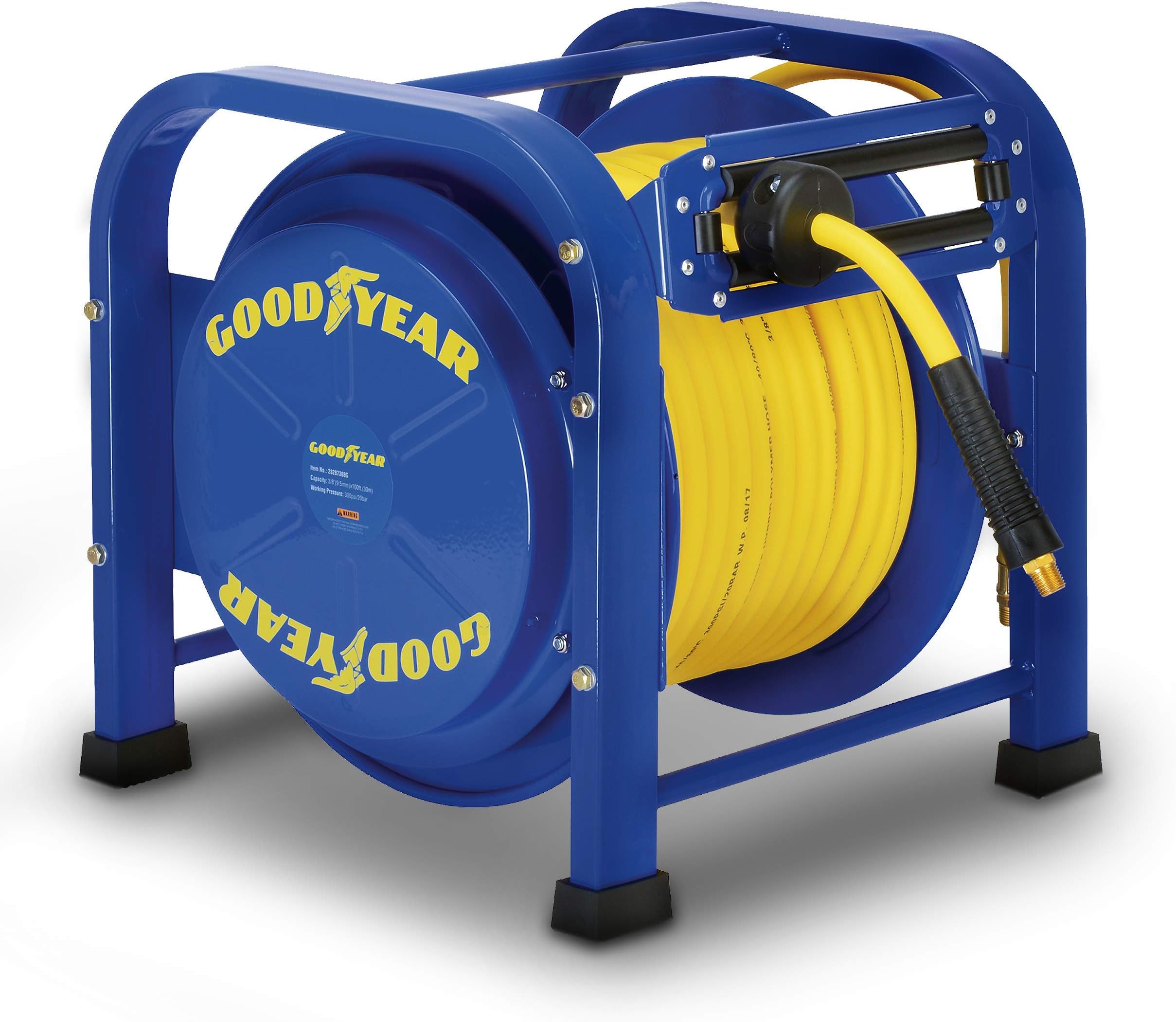 Goodyear Air Hose Reel Retractable 3/8" Inch x 100 Feet 300 Psi / 20 ...