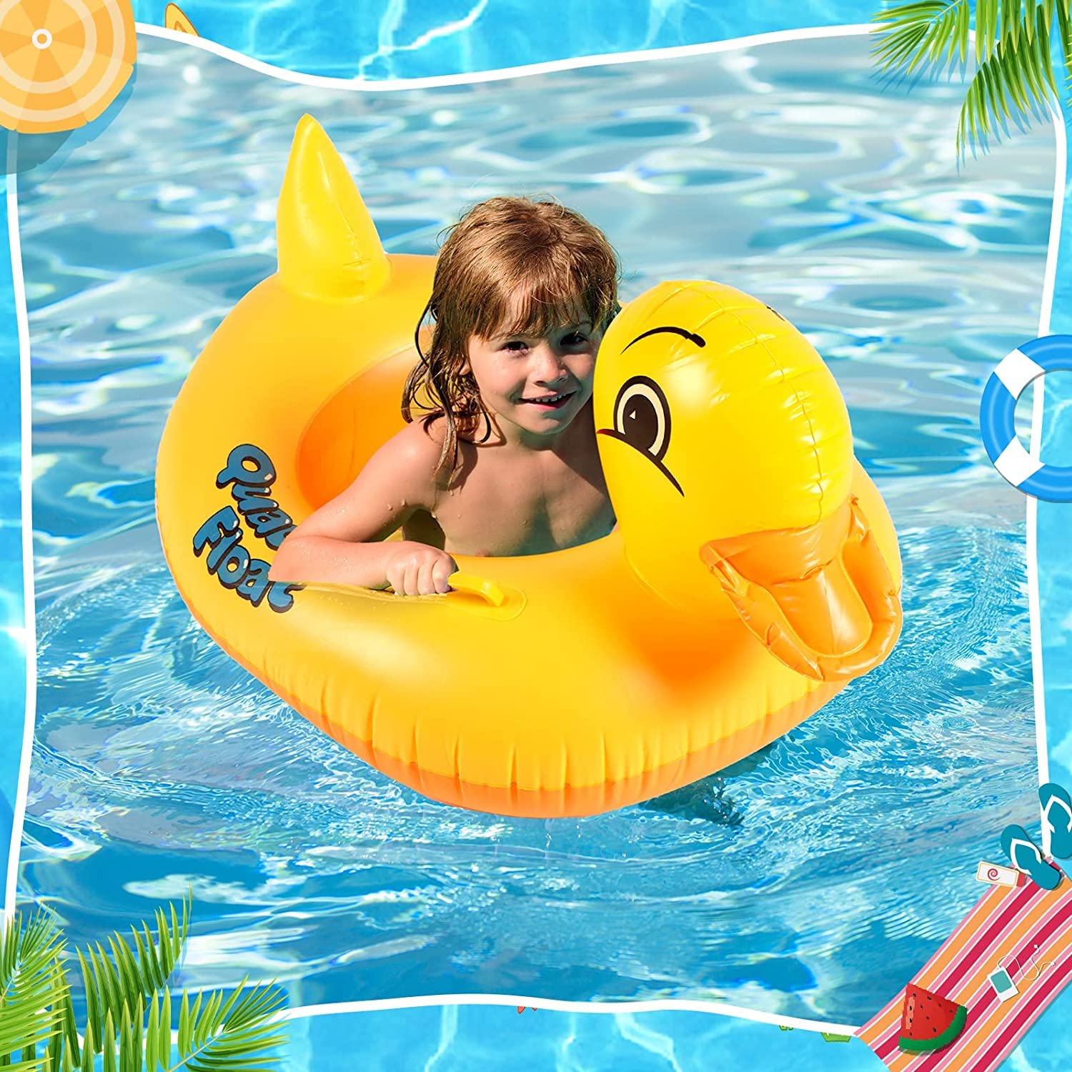 HAPYSA Baby Pool Float, Infant Seat Boat Inflatable Swimming Ring ...