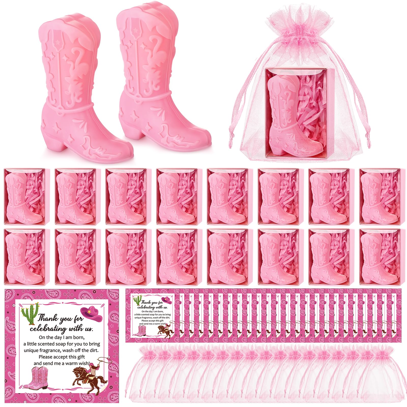 Amazon.com: Heigble 50 Sets Cowgirl Boots Soaps Baby Shower Favors ...