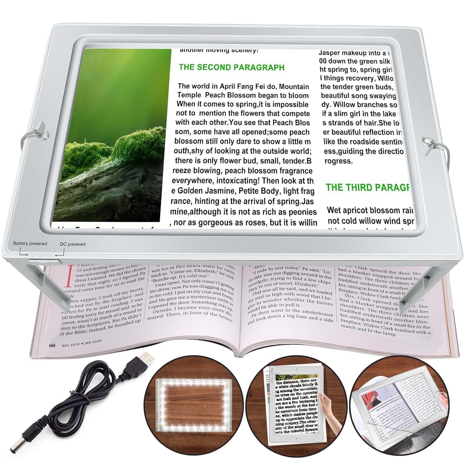 Upgrade Acrylic Hands-Free Magnifying Glass - JUOIFIP Large Lens ...