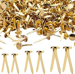 Amazon.com: Ferraycle 500 Pieces Mini Brads Fasteners Brass Paper Fasteners Metal Round Pastel ...