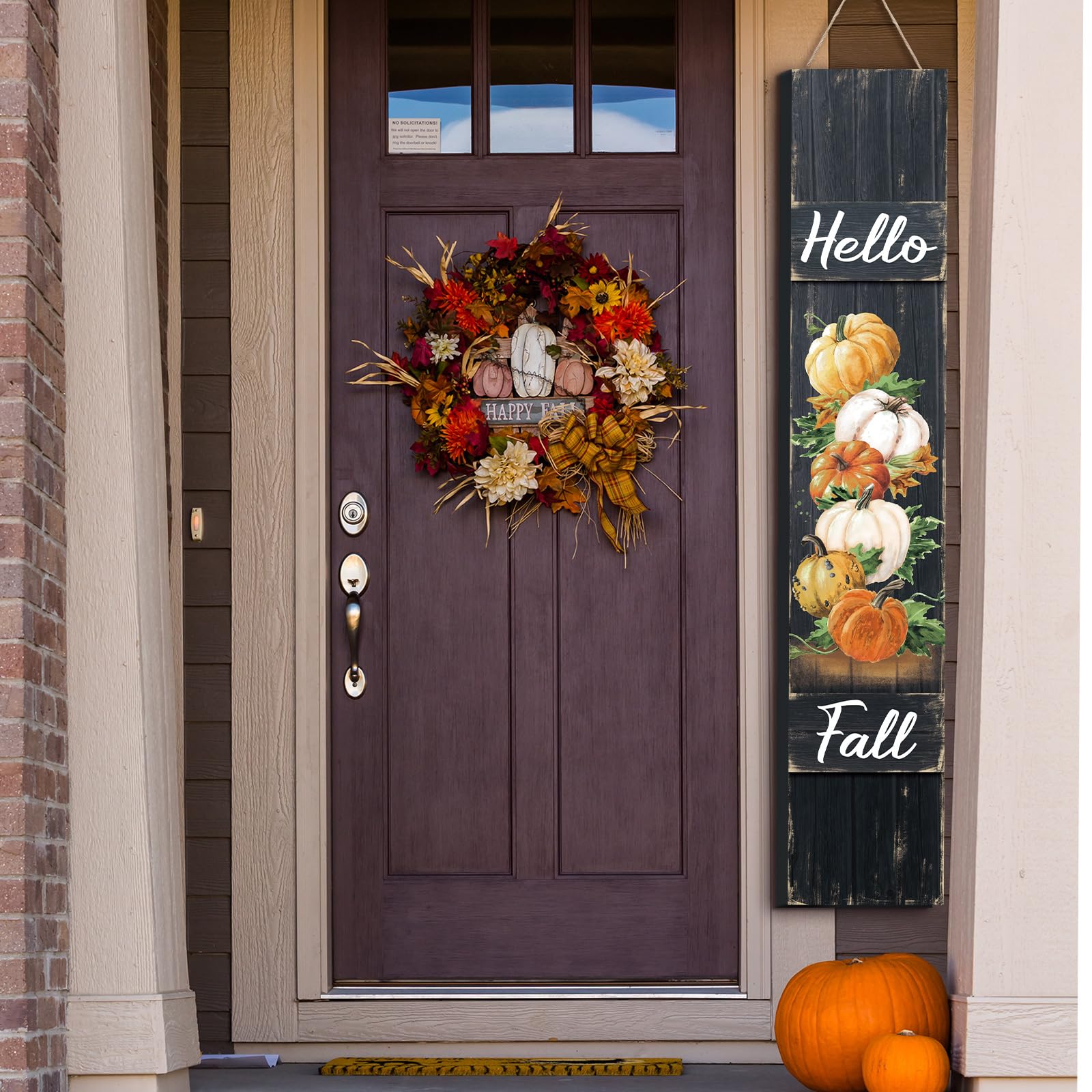 Snapklik.com : Dandat Hello Fall Porch Sign Thanksgiving Autumn Welcome ...