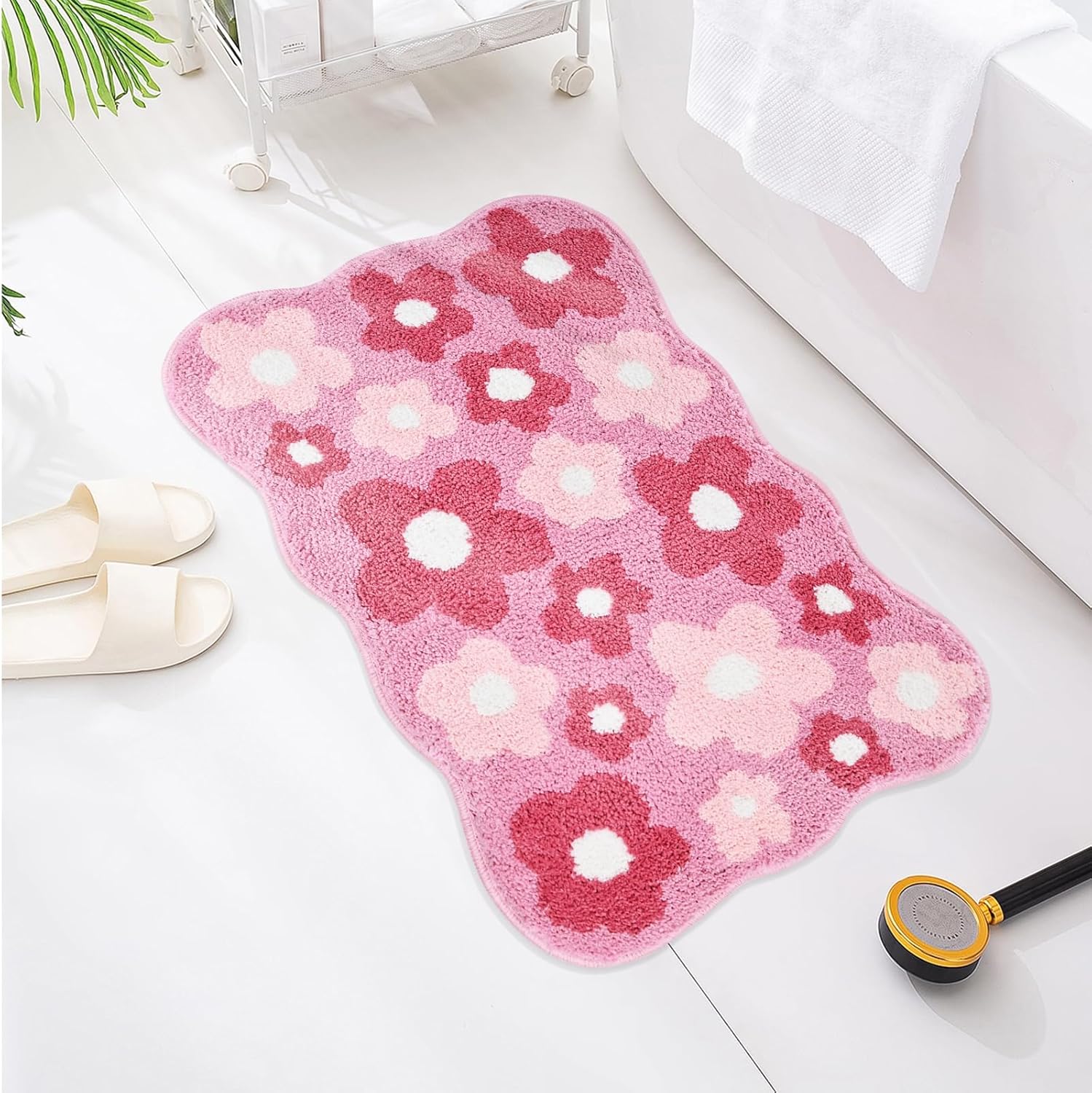 Amazon.com: Yonchic Floral Color Bathroom Rugs, 20"x32" Cute Flower ...