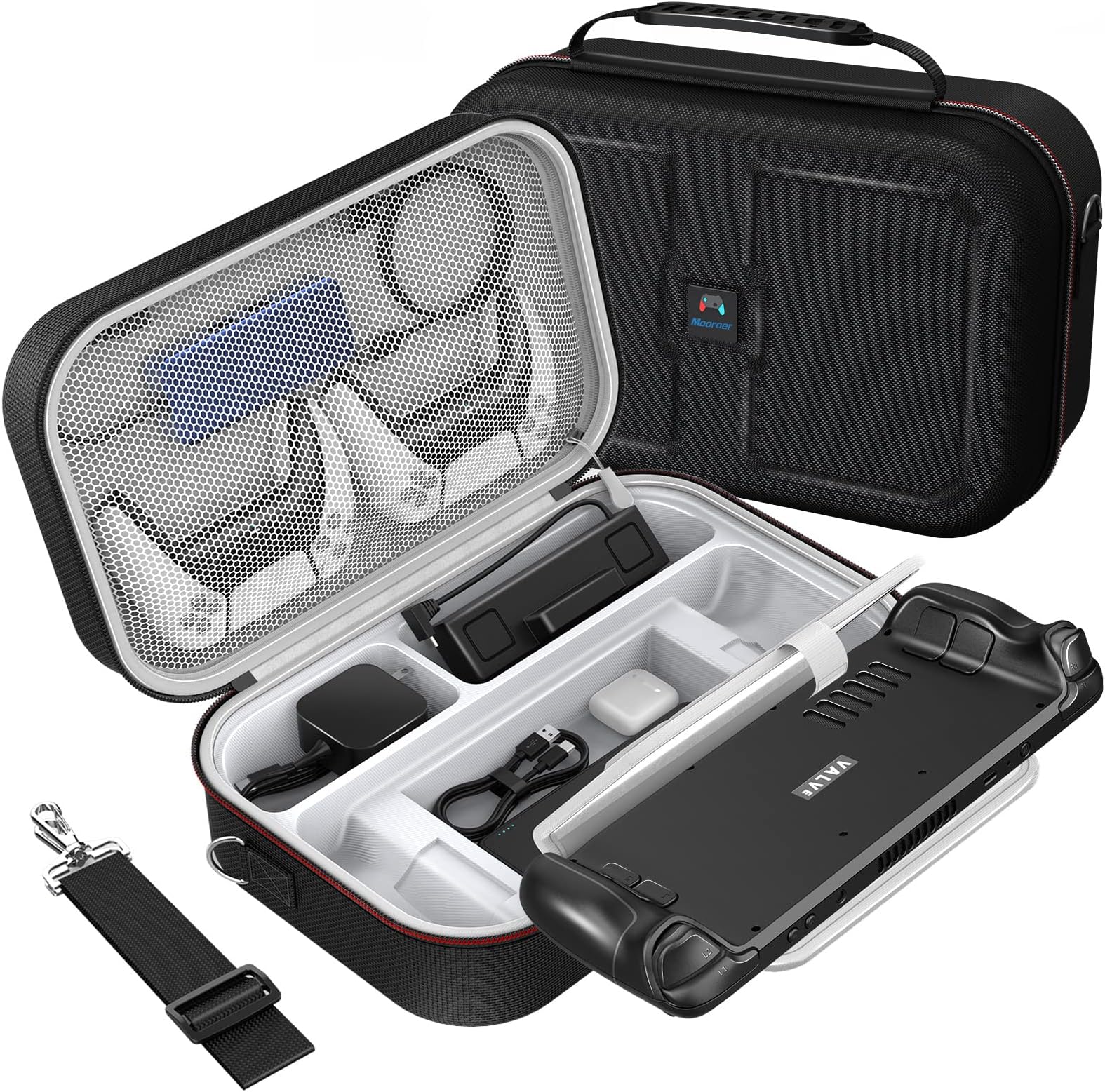 Amazon.com: Jubmach Deluxe Steam Deck Case - Connect & Charge in the ...